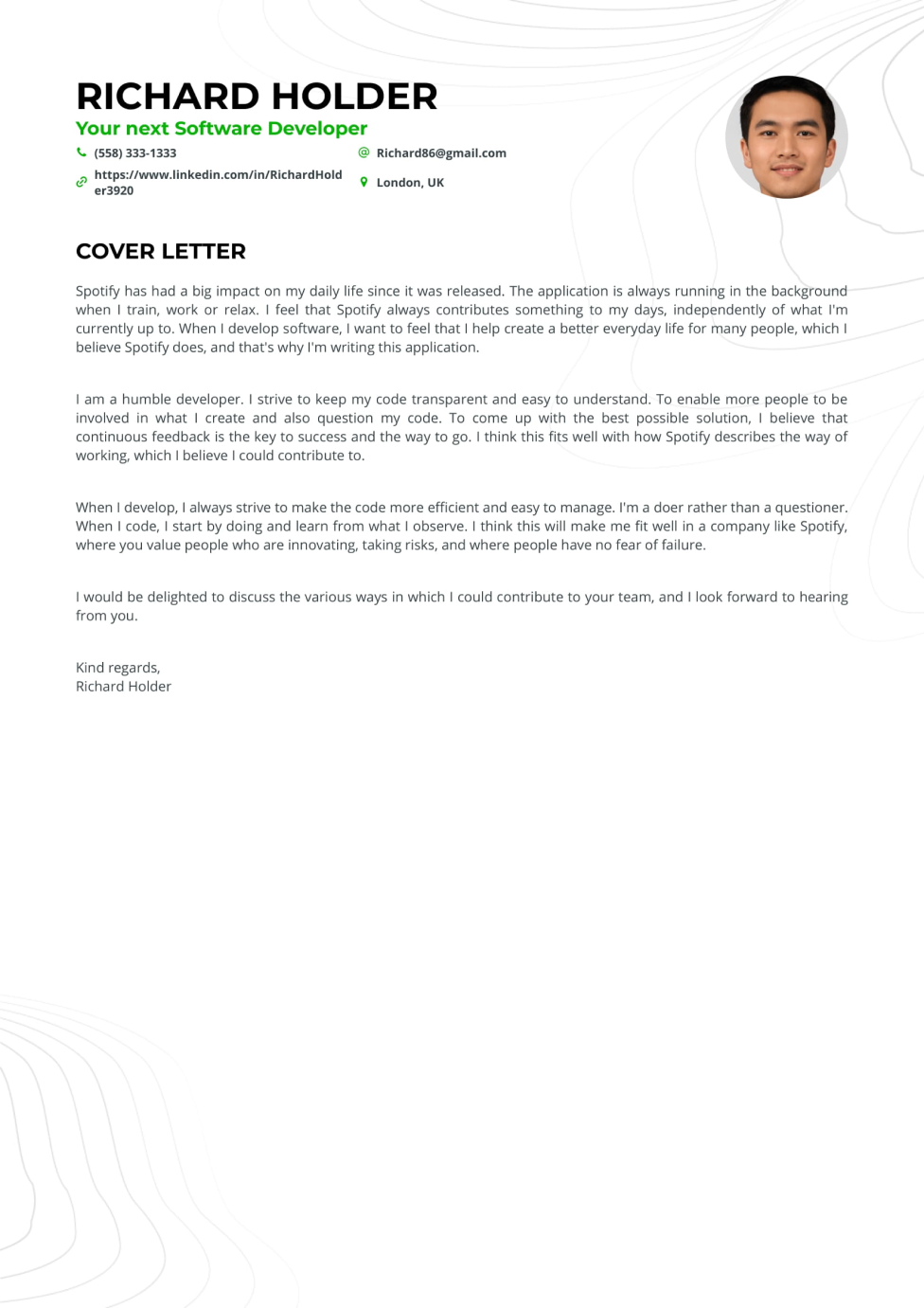 The Best Cover Letter Template