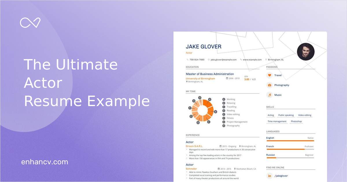 5 Actor Resume Examples & Guide for 2024