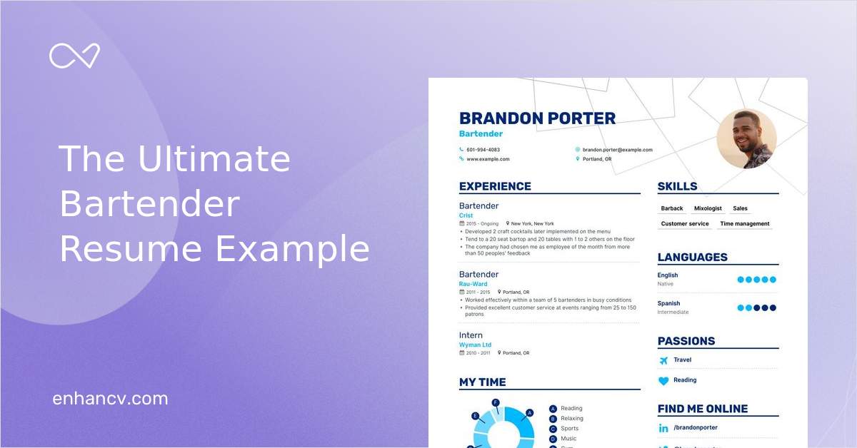 15 Bartender Resume Examples & Guide for 2023