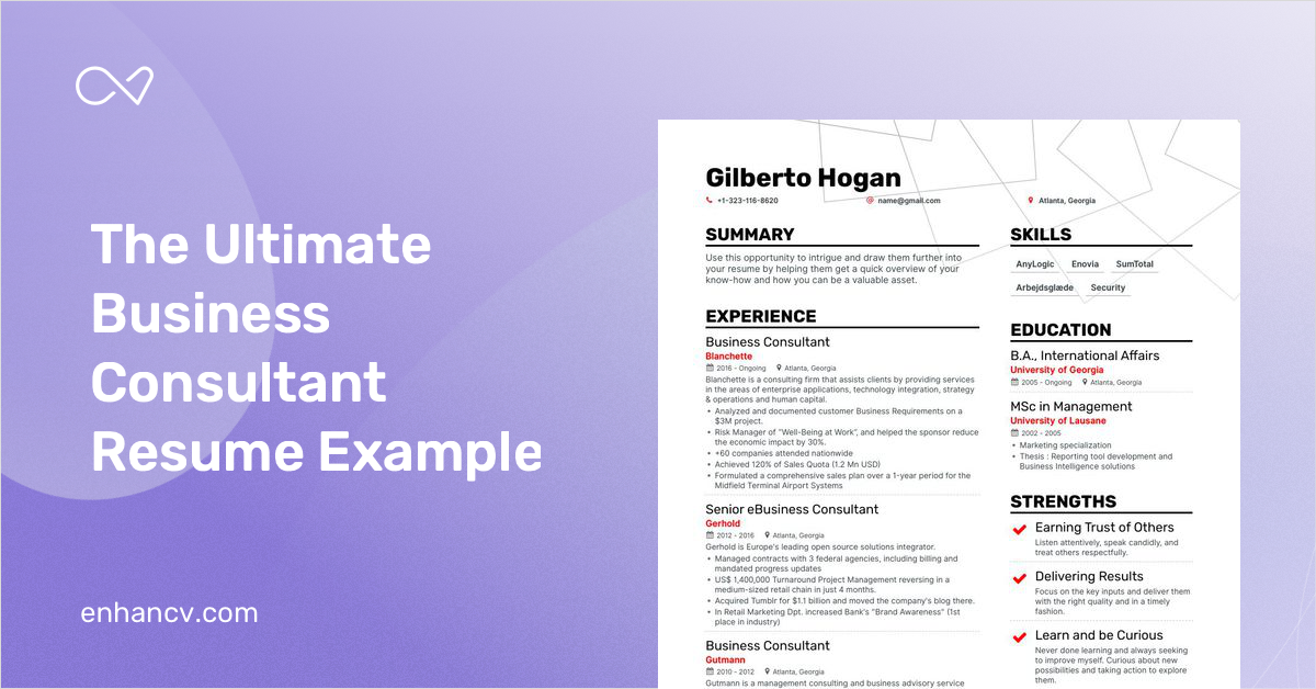 5 Business Consultant Resume Examples & Guide for 2023