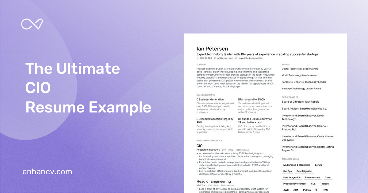 5 CIO Resume Examples & Guide for 2024