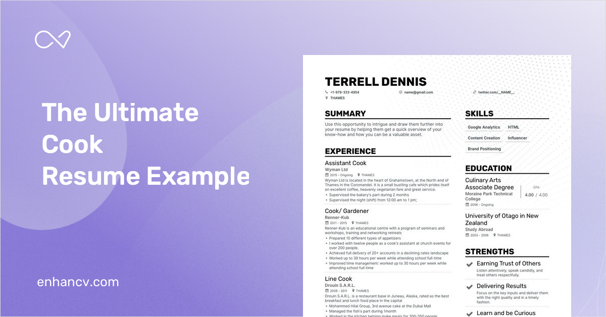 5 Cook Resume Examples & Guide for 2024