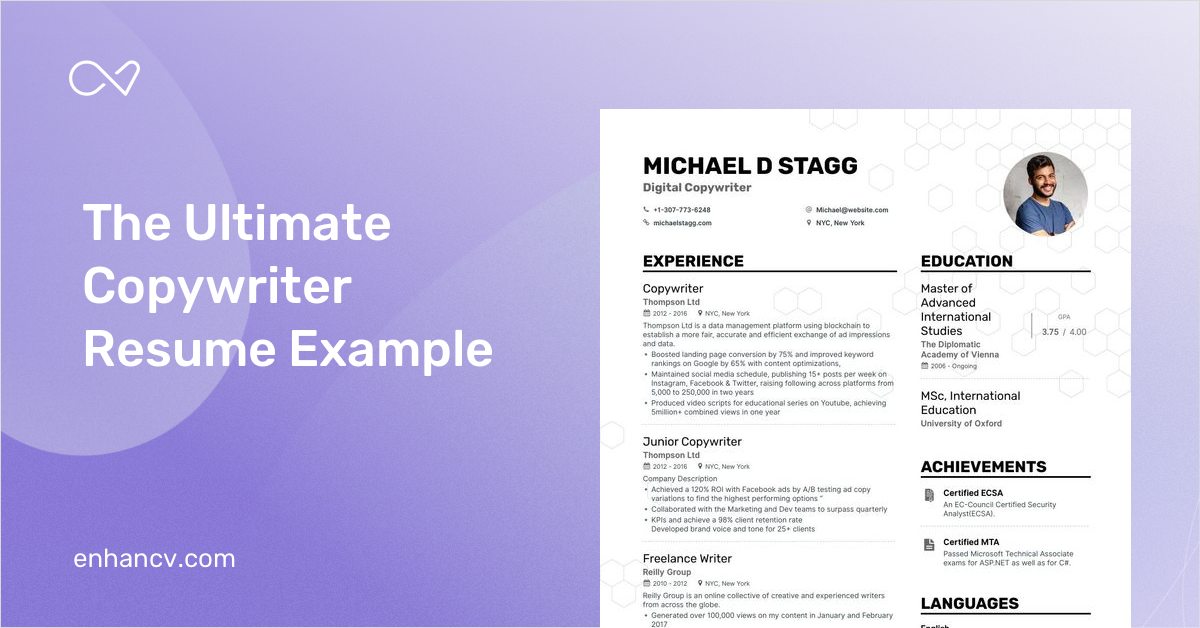 8 Copywriter Resume Examples & Guide for 2023