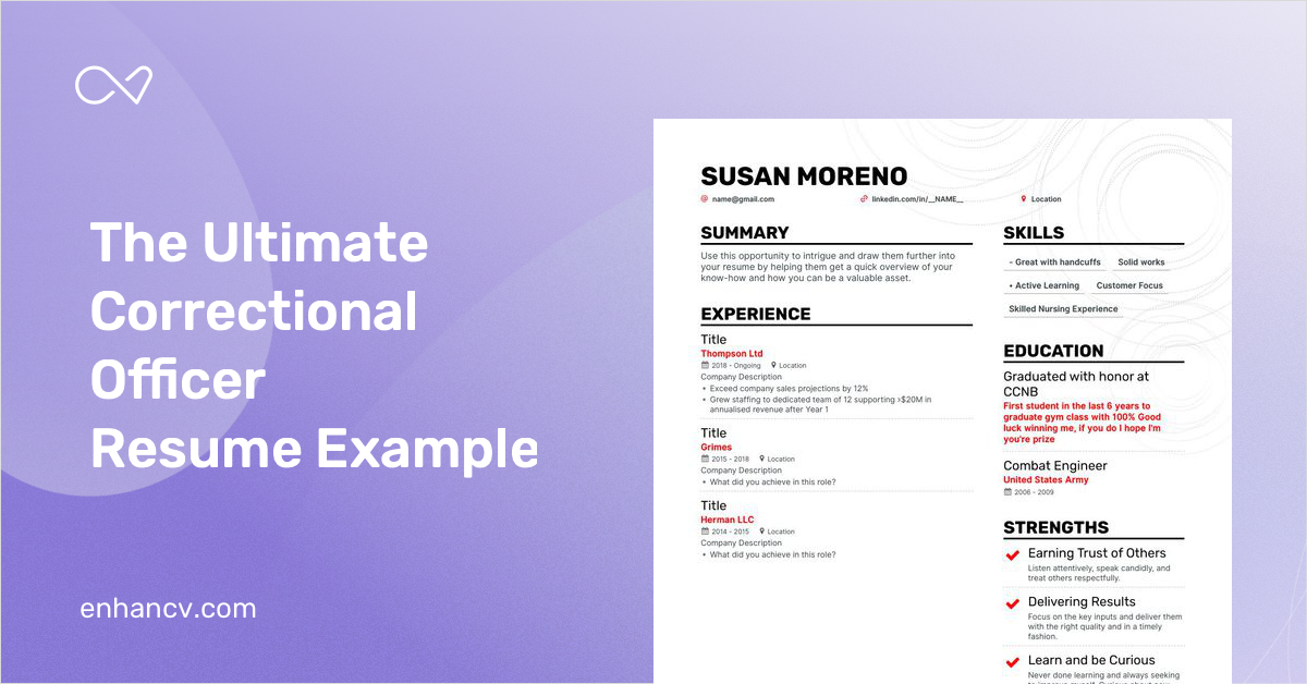 5 Correctional Officer Resume Examples And Guide For 2024