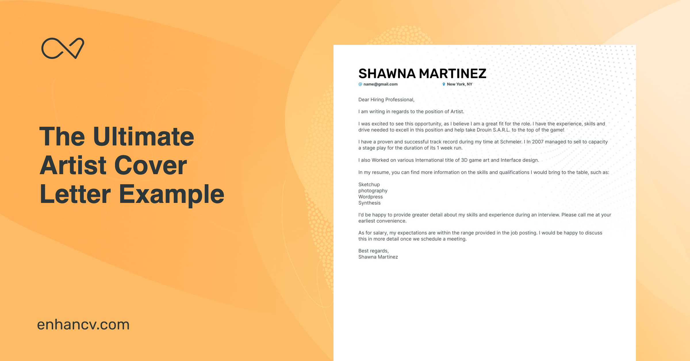 Real Artist Cover Letter Example for 2023