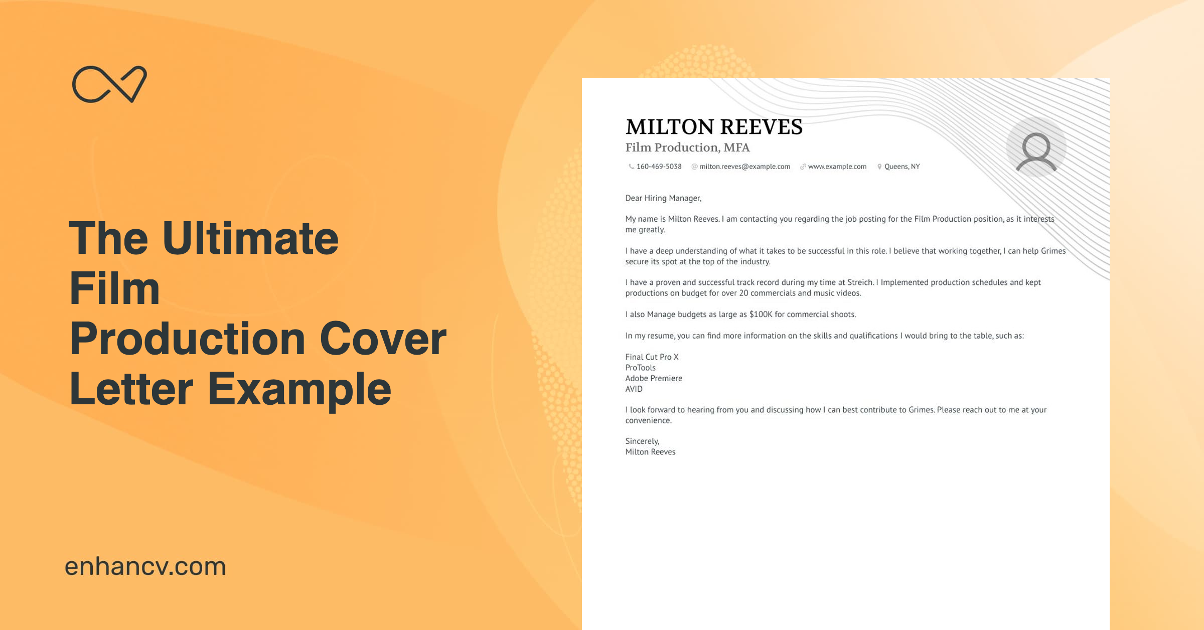 Real Film Production Cover Letter Example for 2024