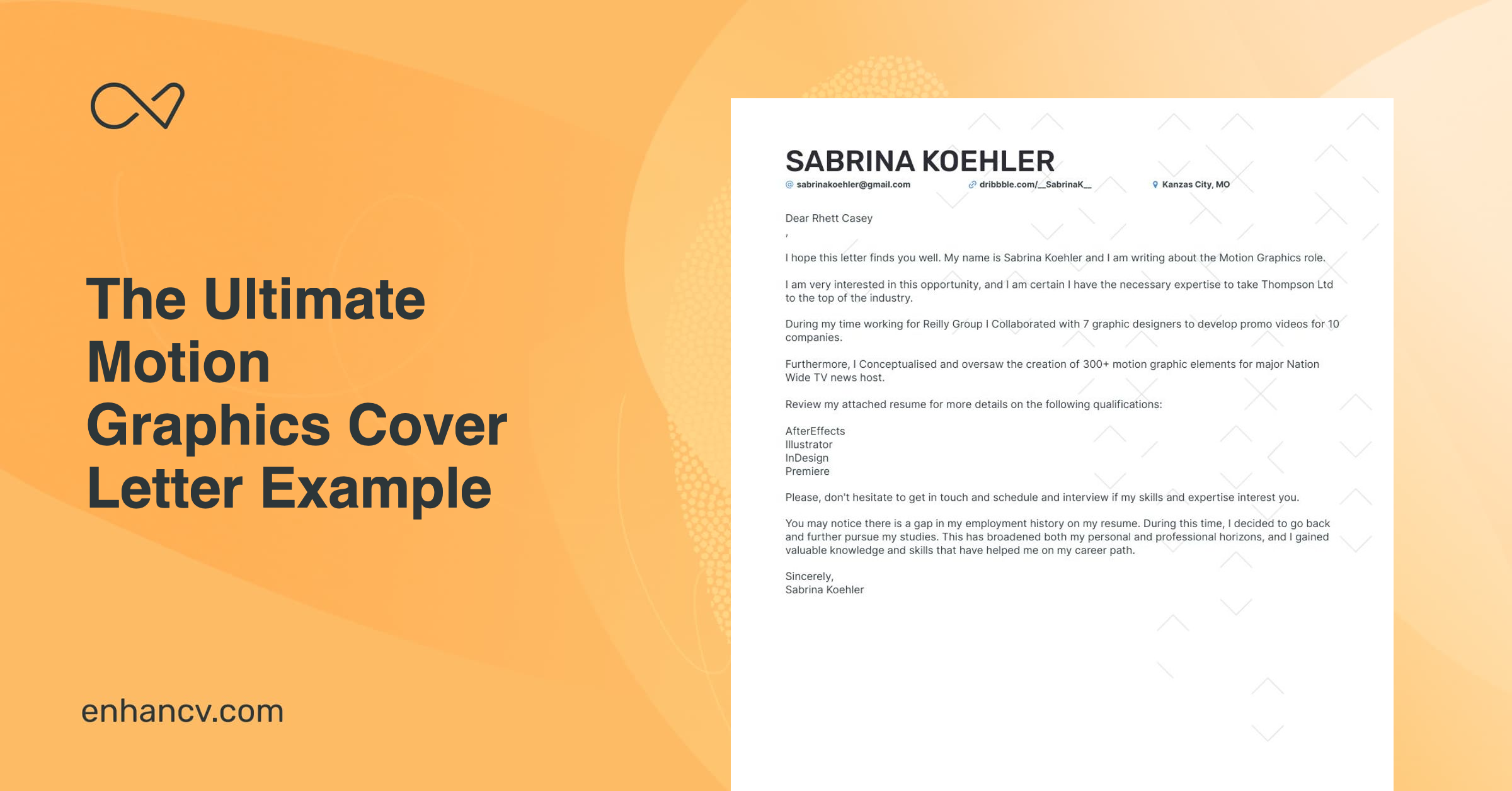 Real Motion Graphics Cover Letter Example for 2023