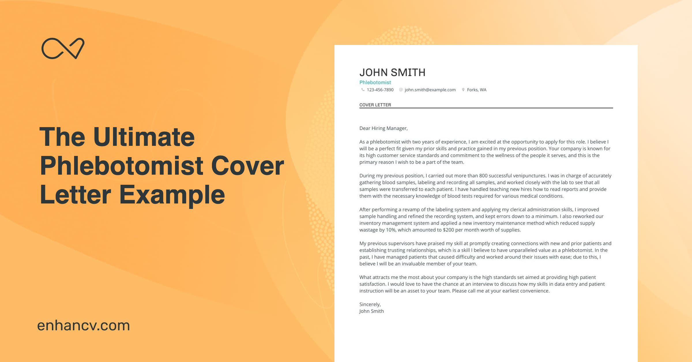 Real Phlebotomist Cover Letter Example For 2023
