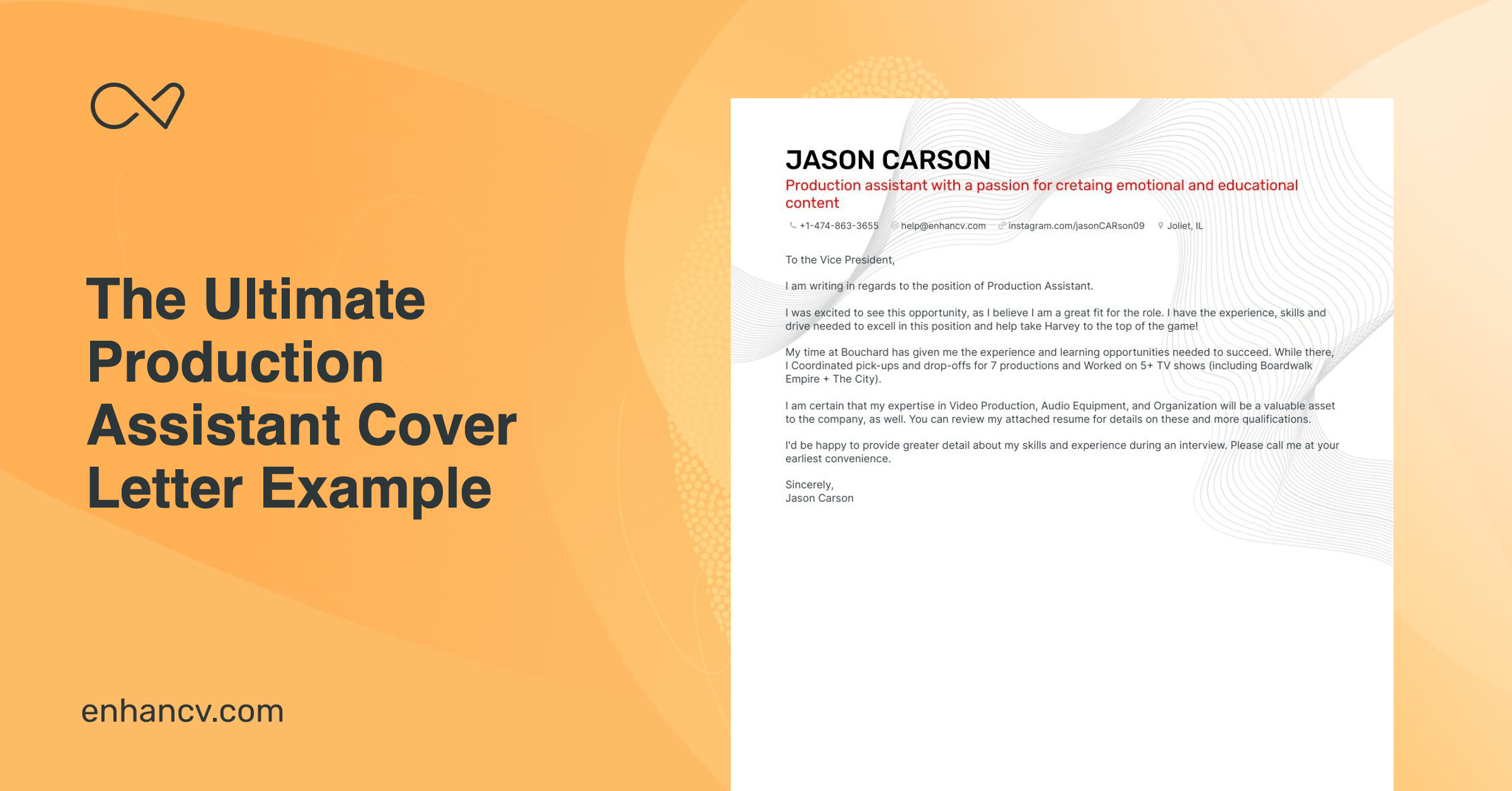 Real Production Assistant Cover Letter Example for 2024