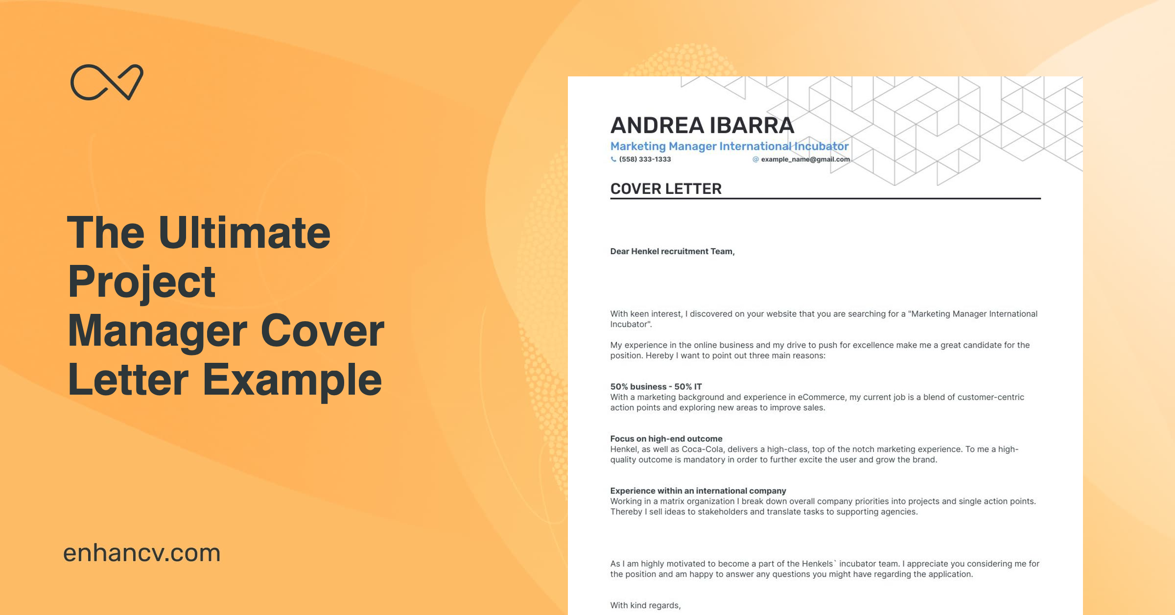 Real Project Manager Cover Letter Example for 2024