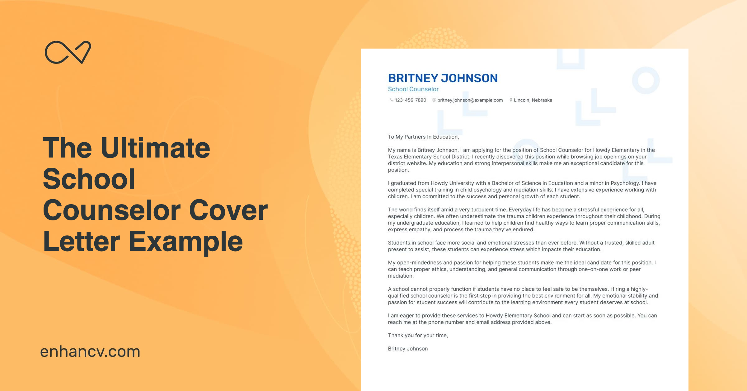 Real School Counselor Cover Letter Example For 2023