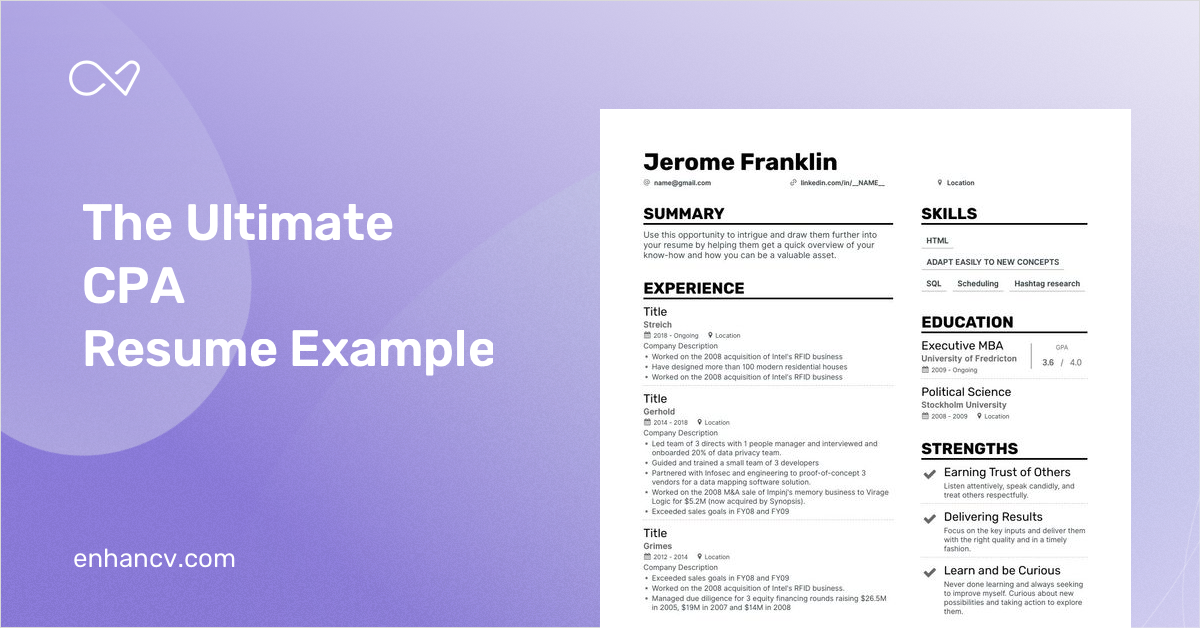 5 CPA Resume Examples & Guide for 2023