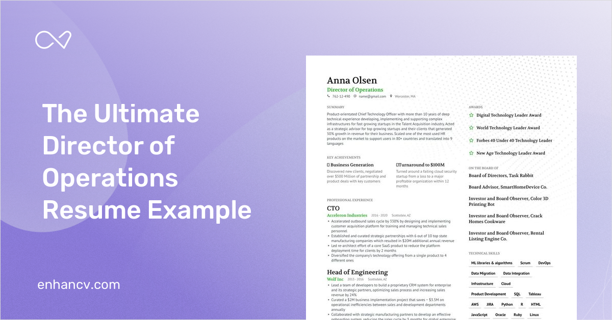 5 Director Of Operations Resume Examples & Guide for 2023
