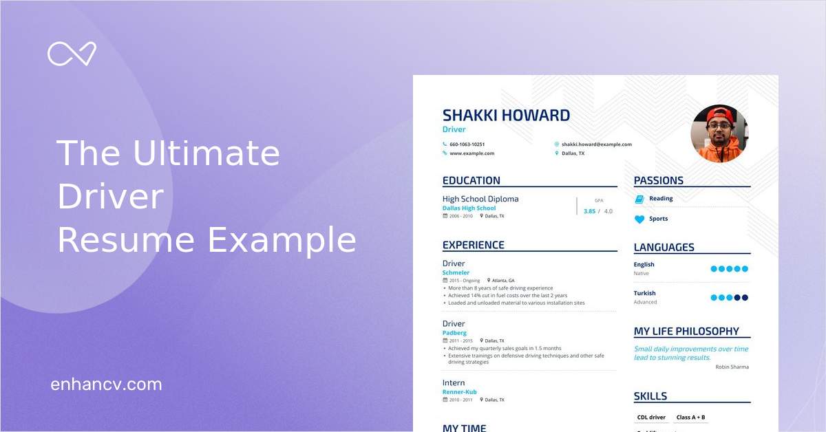 4 Driver Resume Examples & Guide for 2024