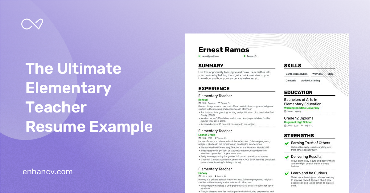 9 Elementary Teacher Resume Examples & Guide for 2023