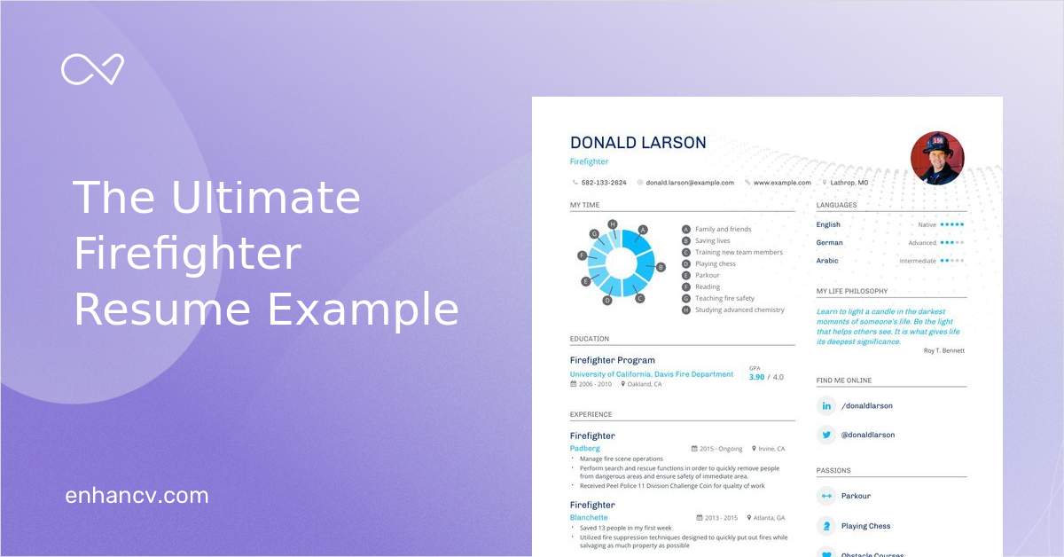 5 Firefighter Resume Examples & Guide for 2023