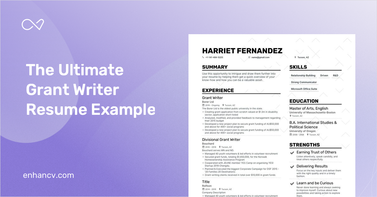 5 Grant Writer Resume Examples Guide For 2024