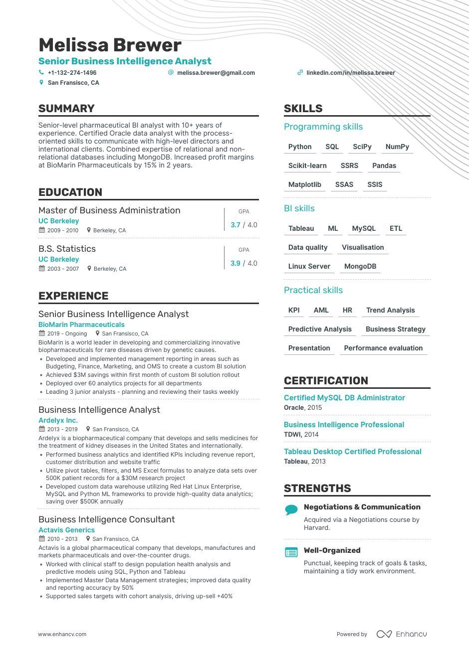 Business Intelligence Resume Examples + Templates & Expert Advice ...