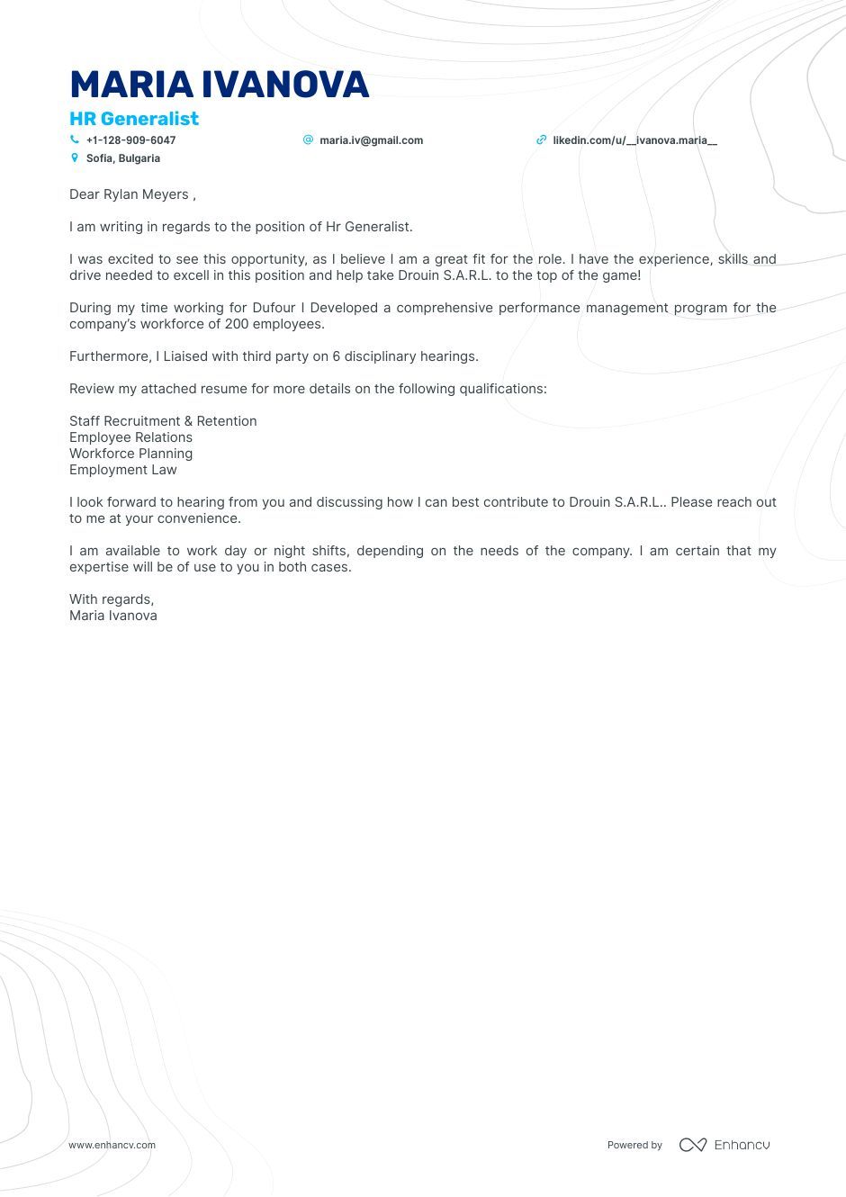 Real Hr Generalist Cover Letter Example for 2023 Real Hr Generalist Cover Letter Example for 2023