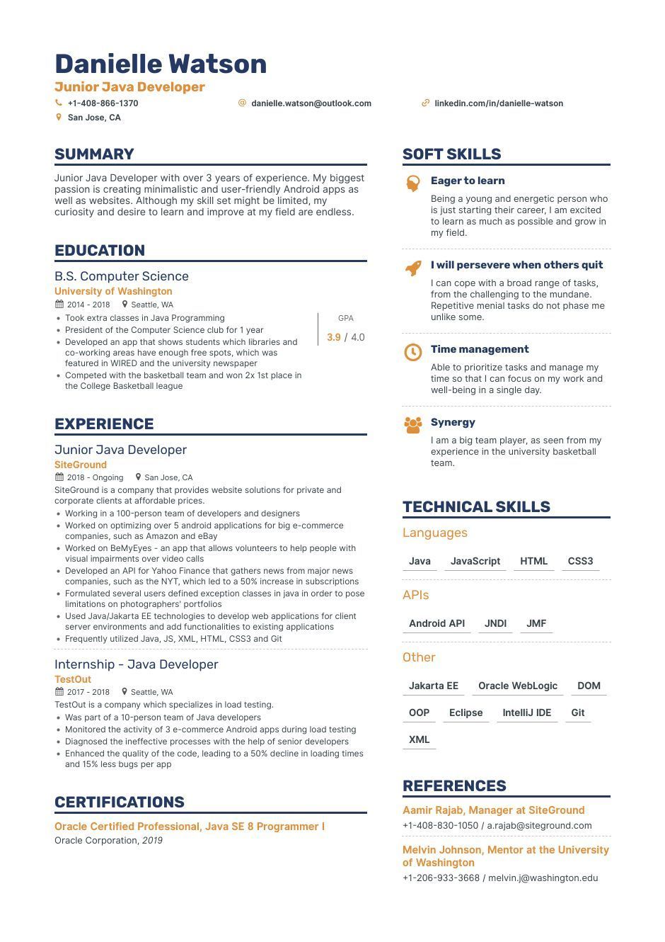 Java Developer Resume Guide & Samples (Layout, Skills, Keywords & Job ...