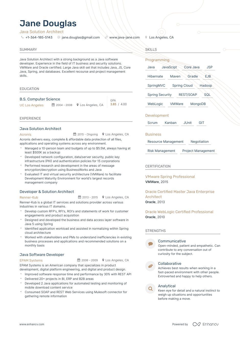 Solutions Architect Resume Examples & Guide for 2023 (Layout, Skills ...