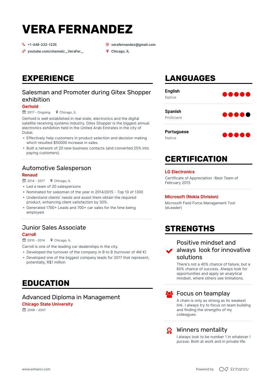 Sales Resume: Examples & How-To Guide (Layout, Skills, Keywords & Job ...