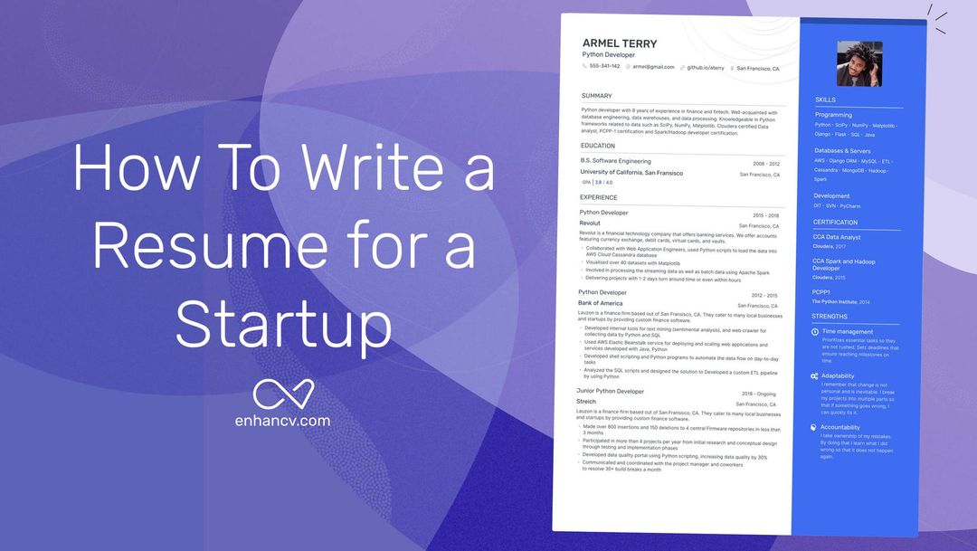 How To Make the Perfect Startup Resume | Enhancv