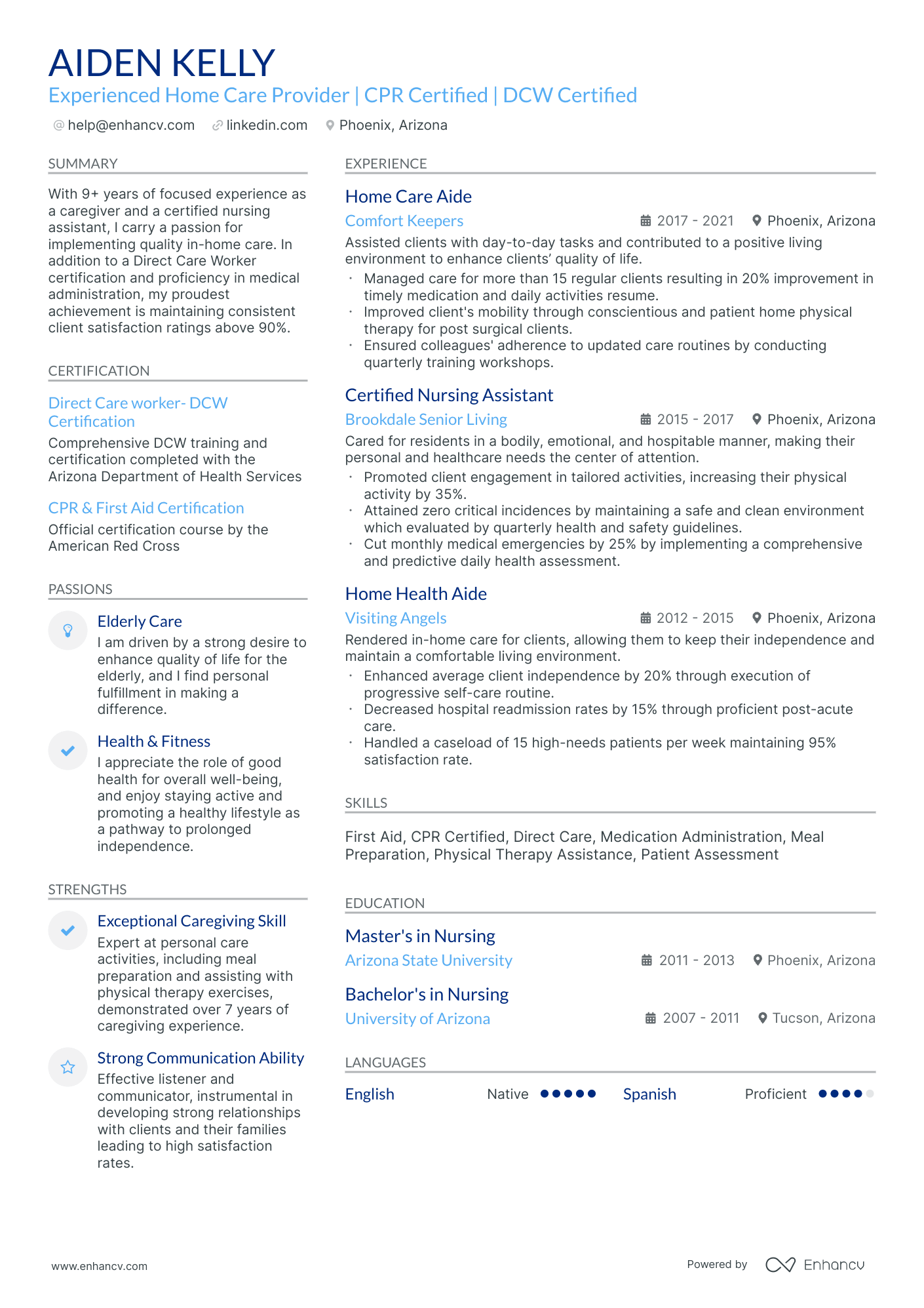 10 Elderly Caregiver Resume Examples & Guide for 2026