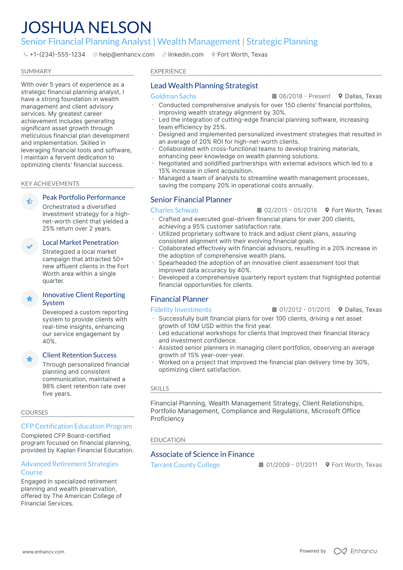 10 Financial Planning Analyst Resume Examples & Guide for 2025