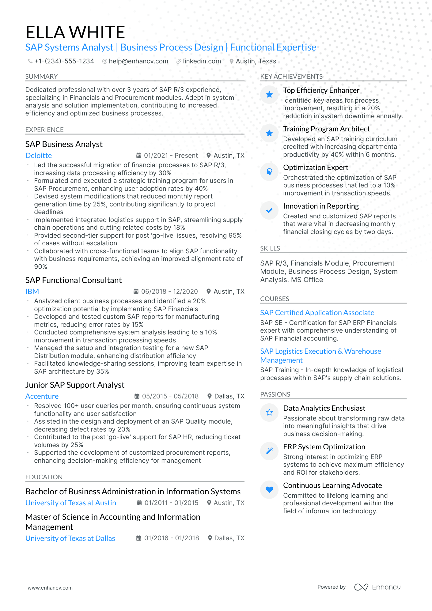 10 SAP Business Analyst Resume Examples & Guide for 2026