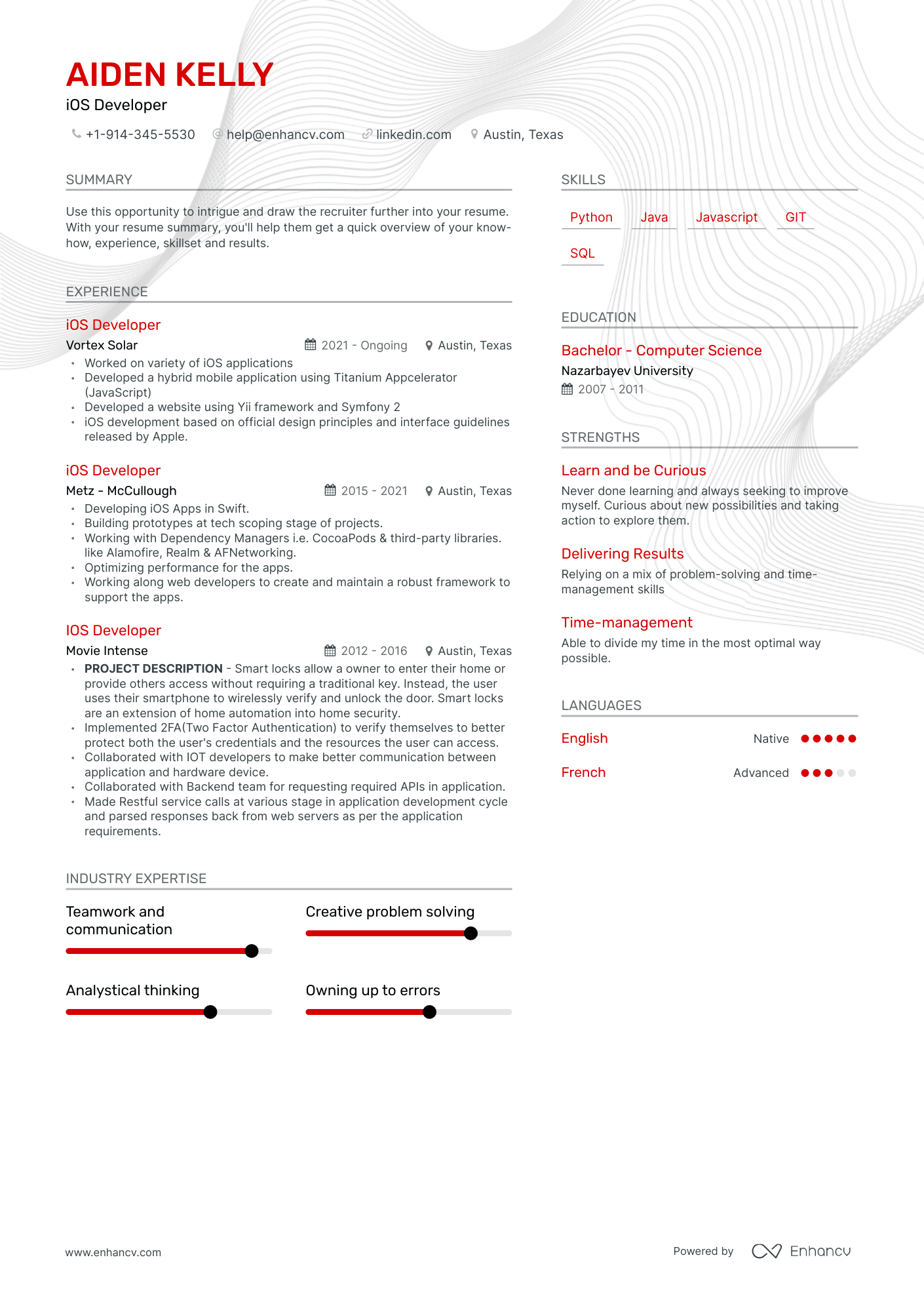 iOS Developer Resume Examples & Guide for 2023 (Layout, Skills, Keywords & Job Description)