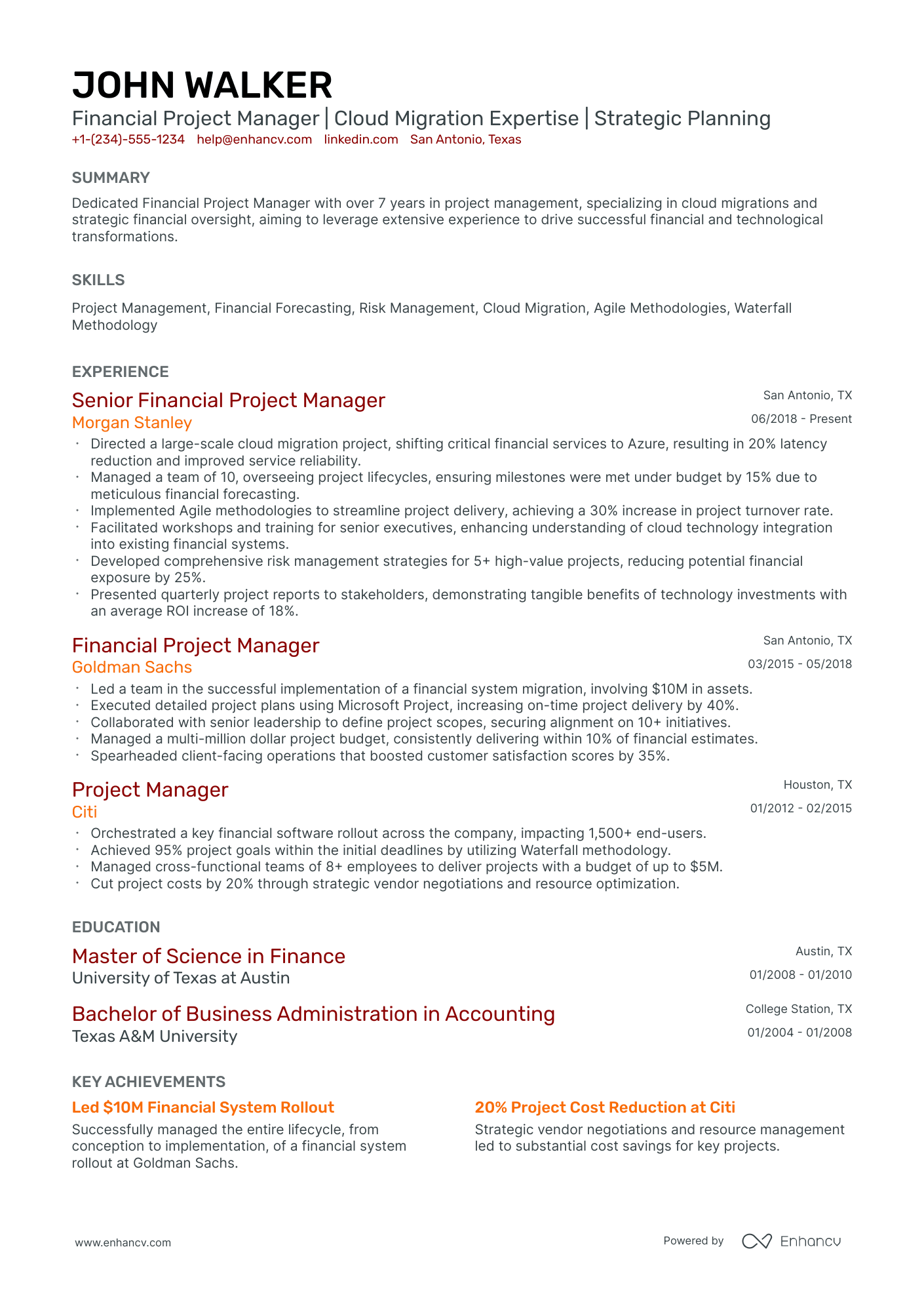 10 Financial Project Manager Resume Examples & Guide for 2026