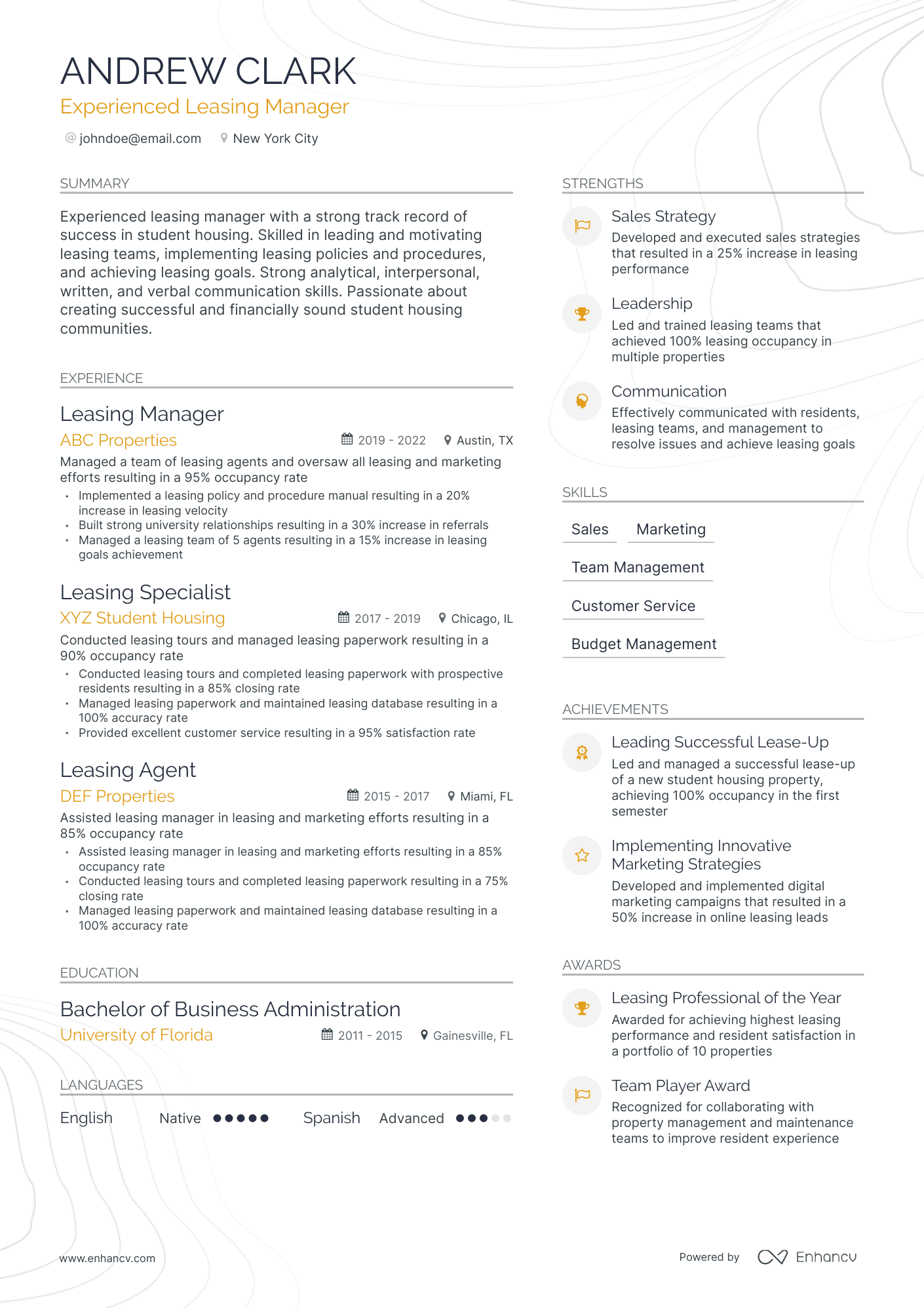 5 Leasing Manager Resume Examples & Guide for 2024