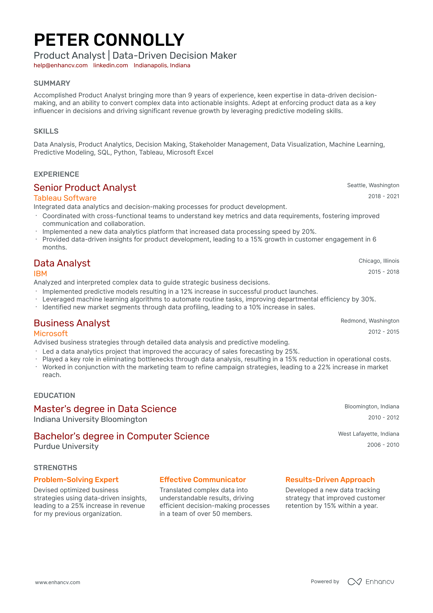 10 Product Analyst Resume Examples & Guide for 2026