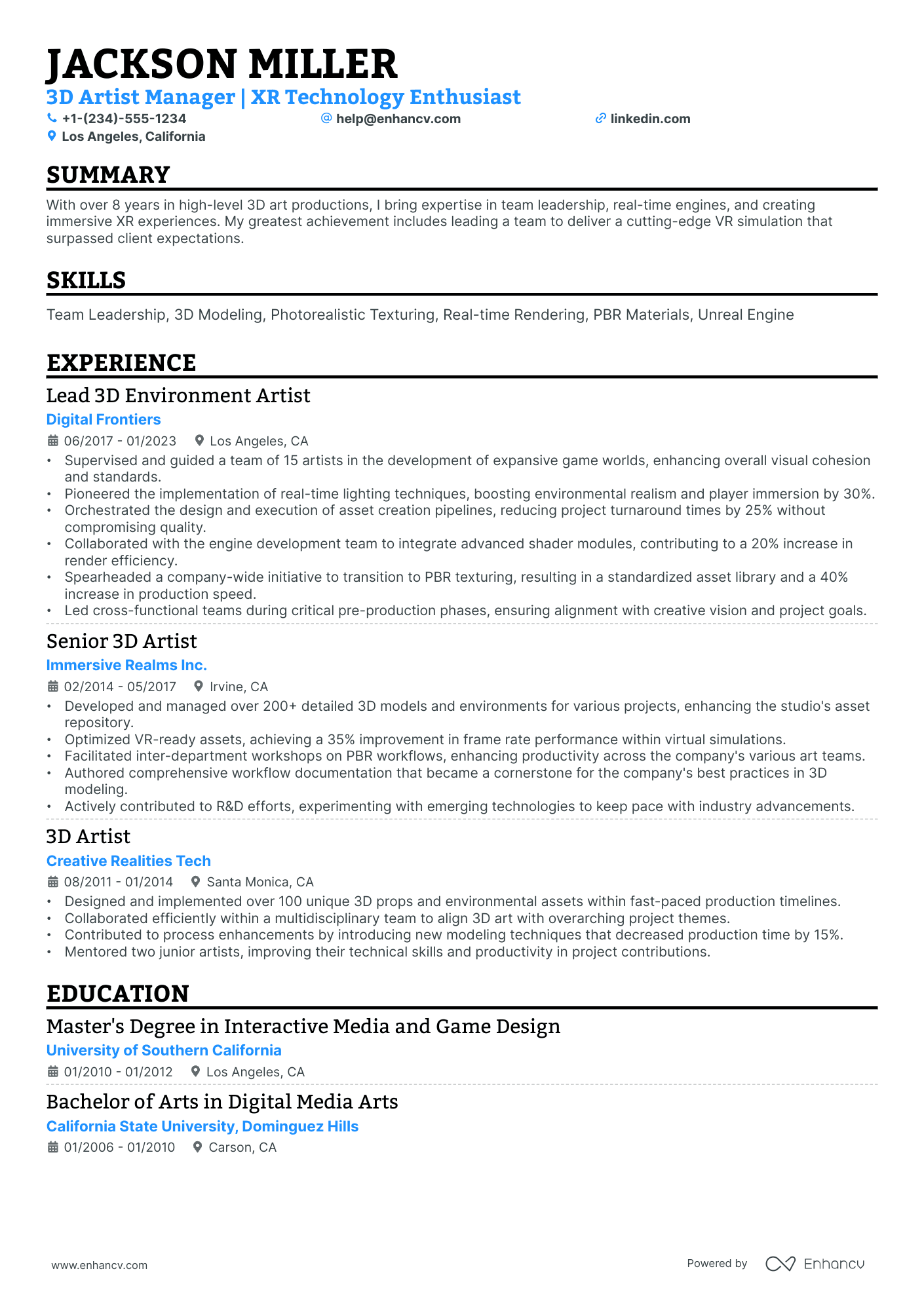 10 Artist Manager Resume Examples & Guide for 2026