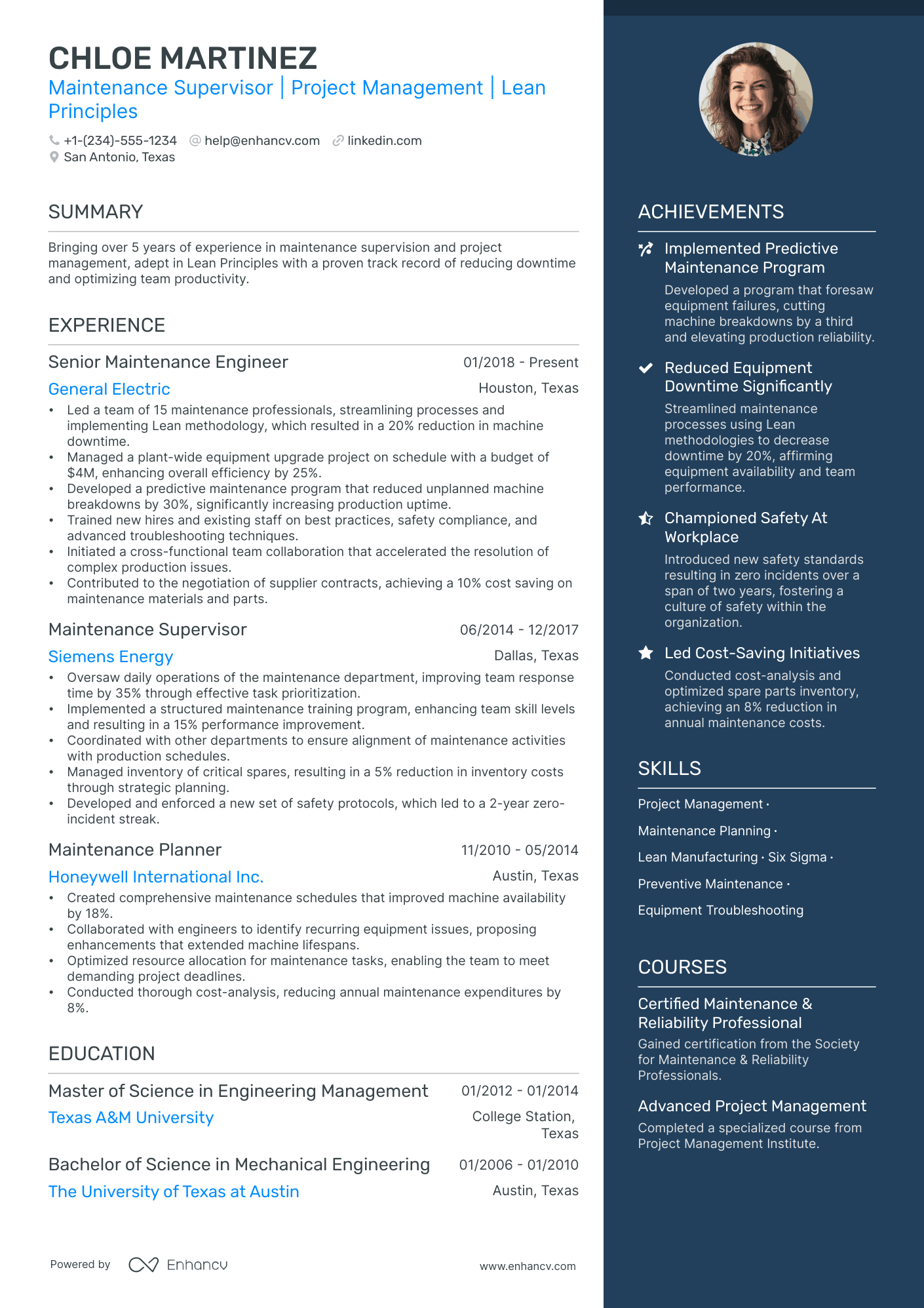 5 Maintenance Manager Resume Examples & Guide for 2024