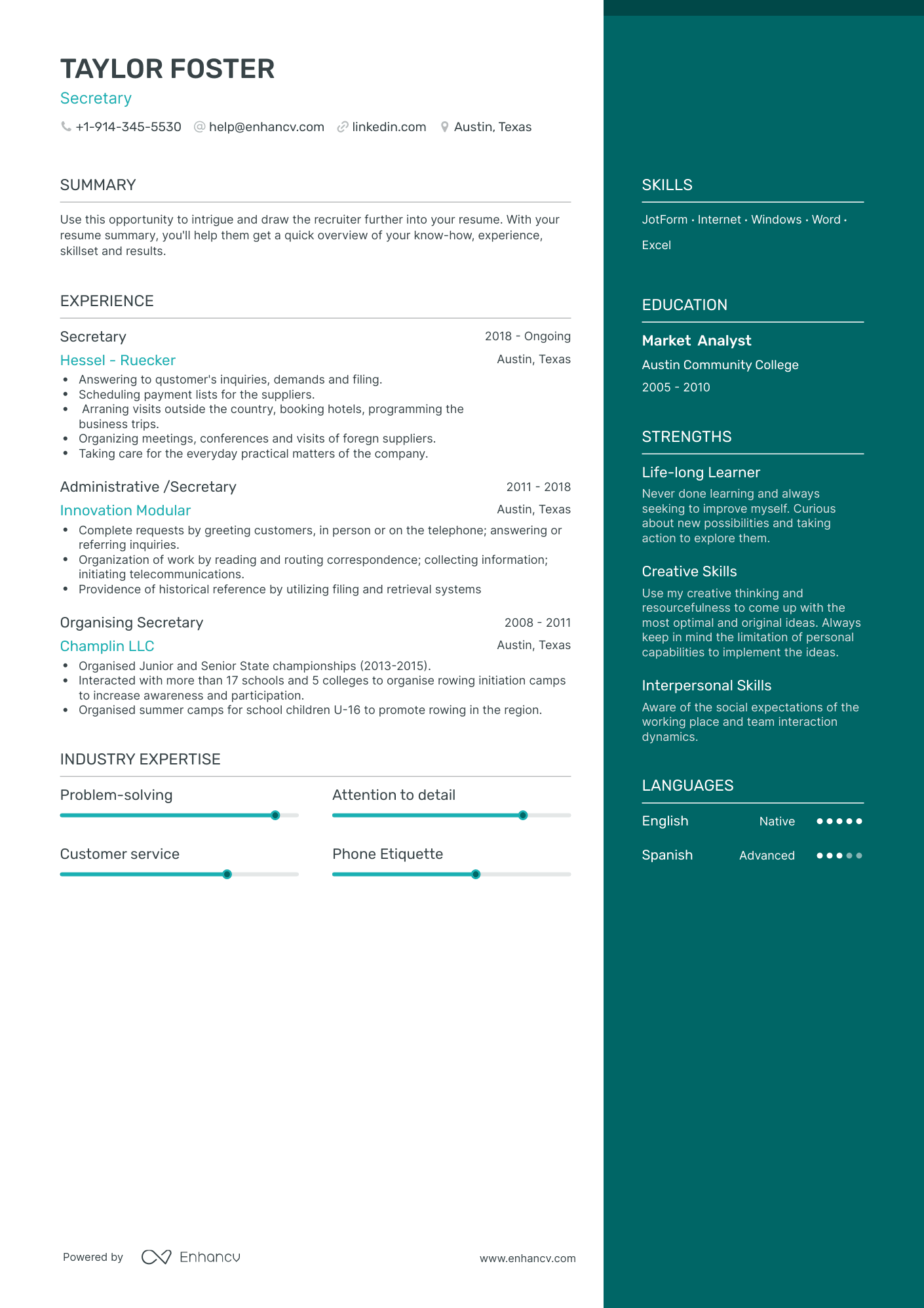 5 Secretary Resume Examples & Guide for 2024