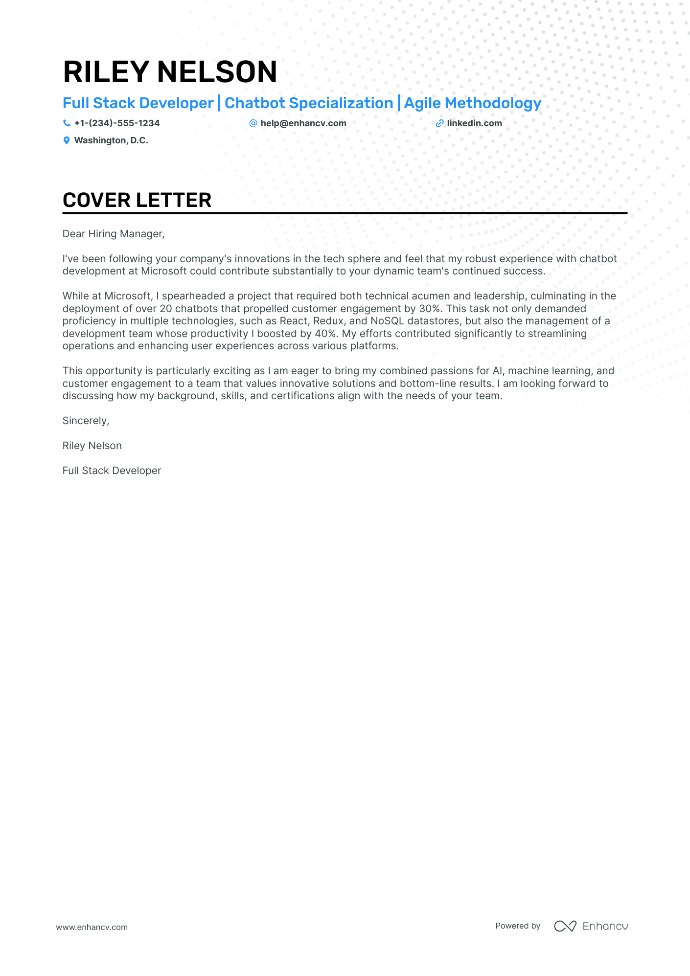 11 Professional Full Stack Developer Cover Letter Examples and Template ...