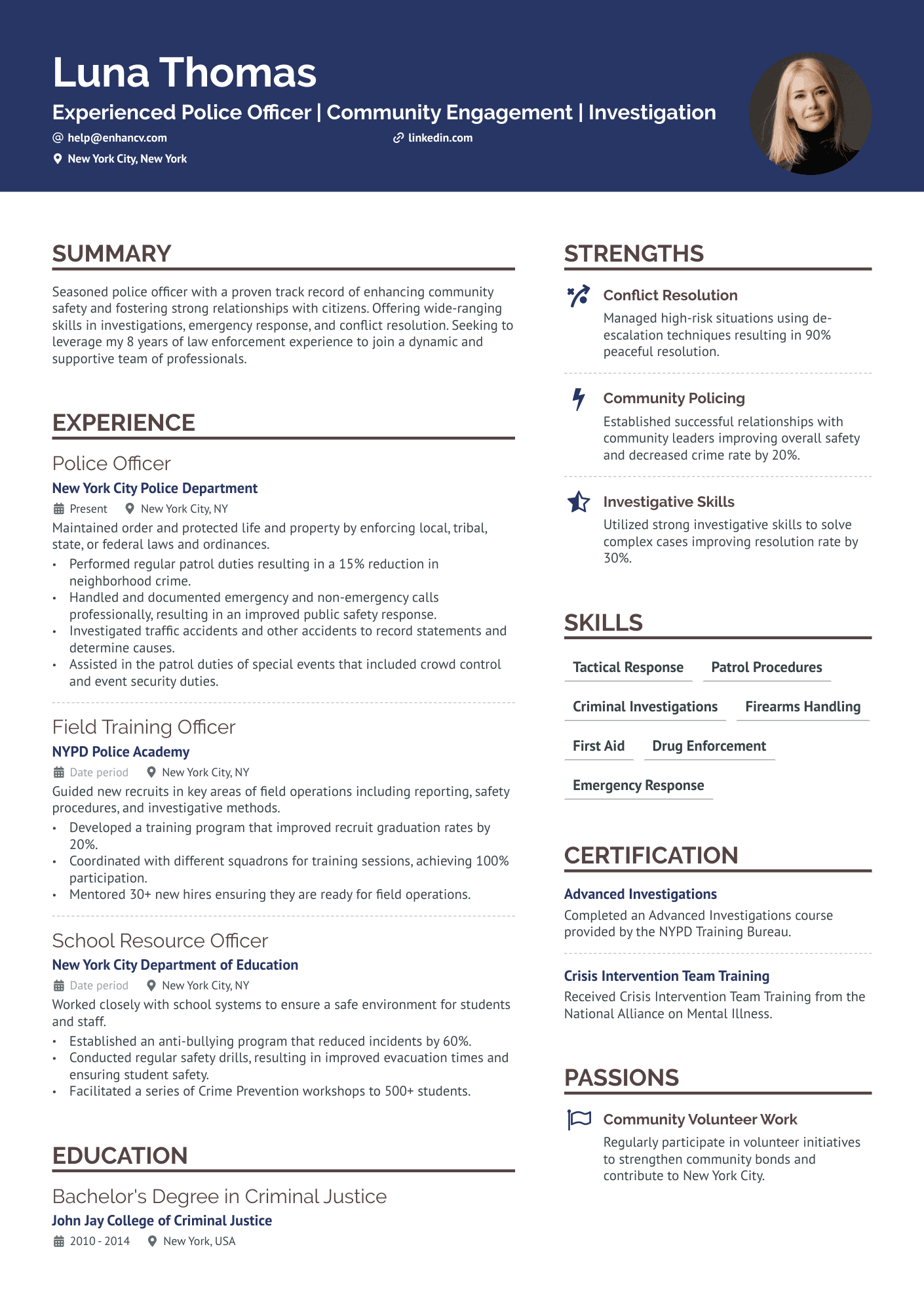 10 Police Officer Resume Examples, Templates & Guide for 2026