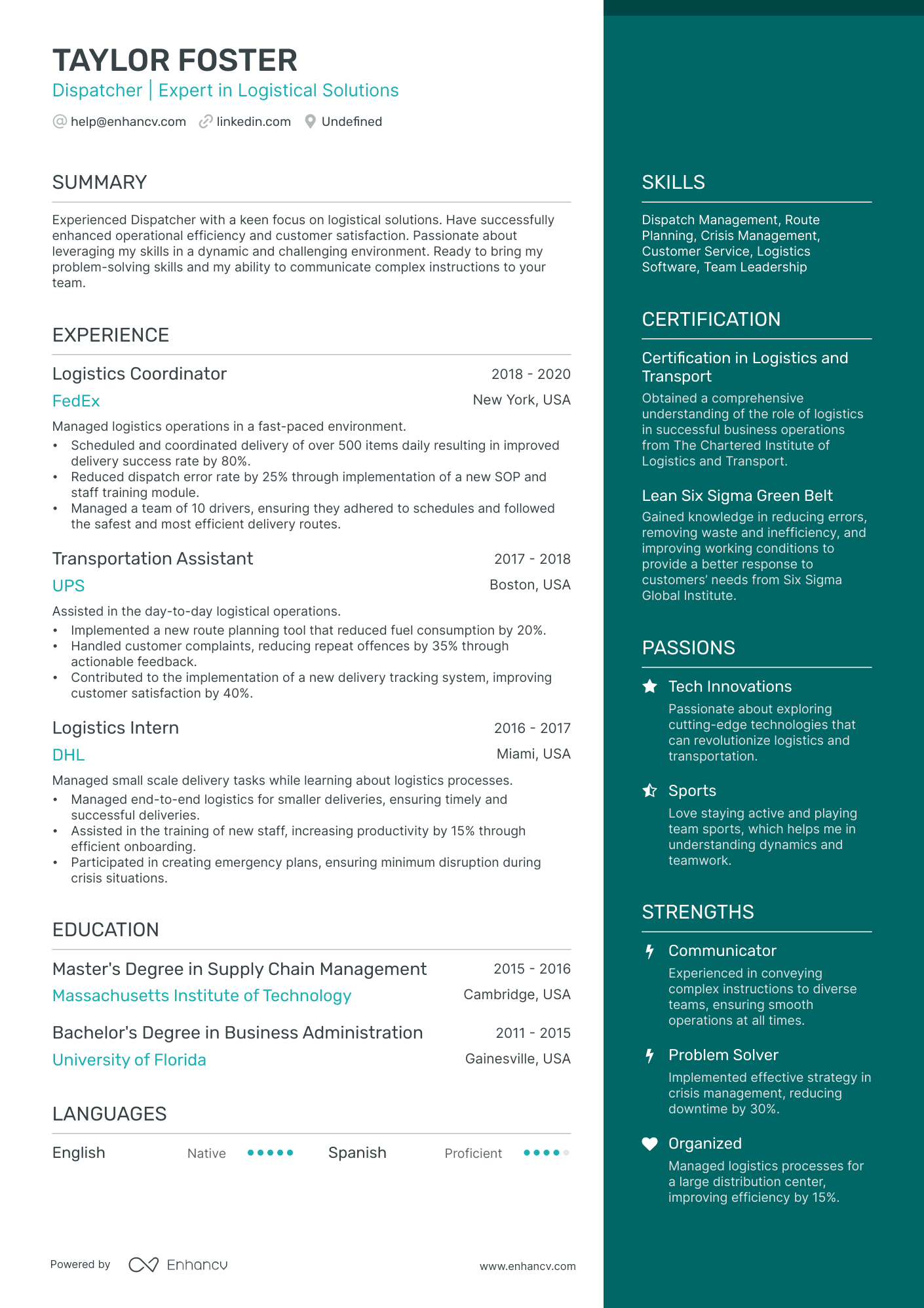 10 Entry-Level Dispatcher Resume Examples & Guide for 2026