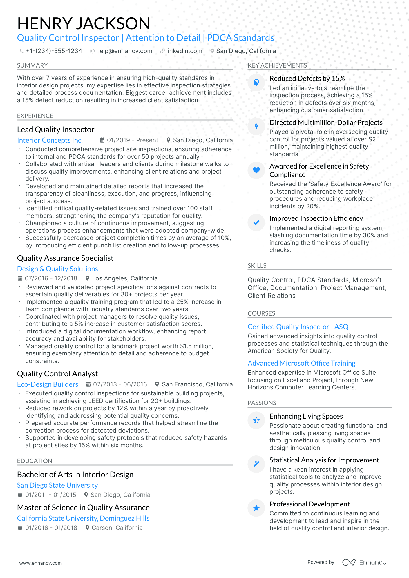 10 Quality Control Inspector Resume Examples & Guide for 2026