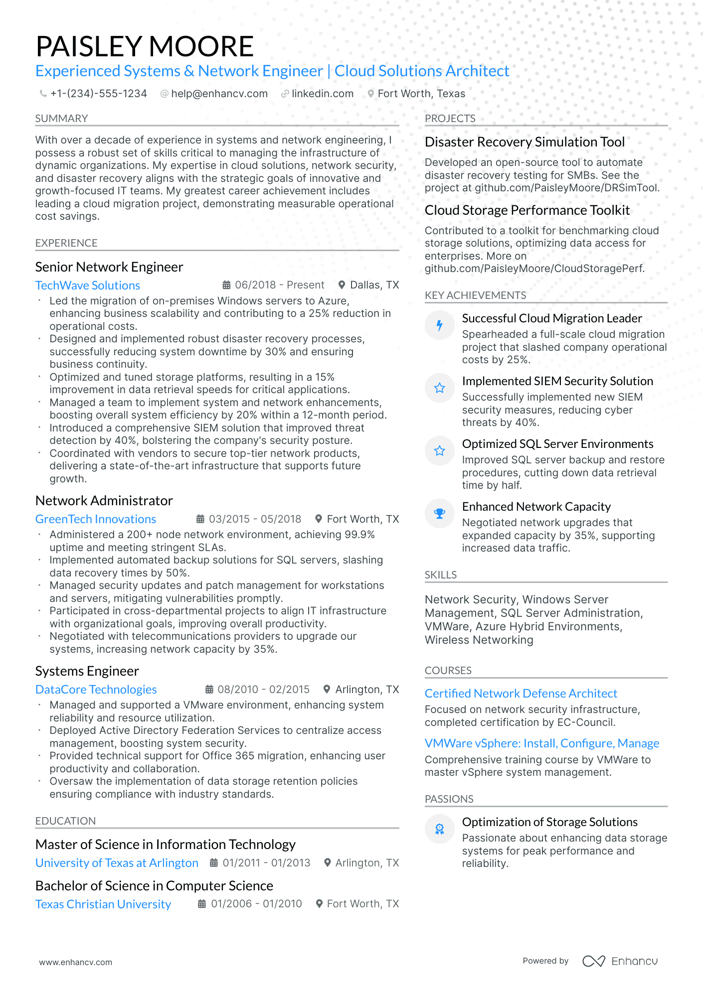 10 System And Network Engineer Resume Examples & Guide for 2026