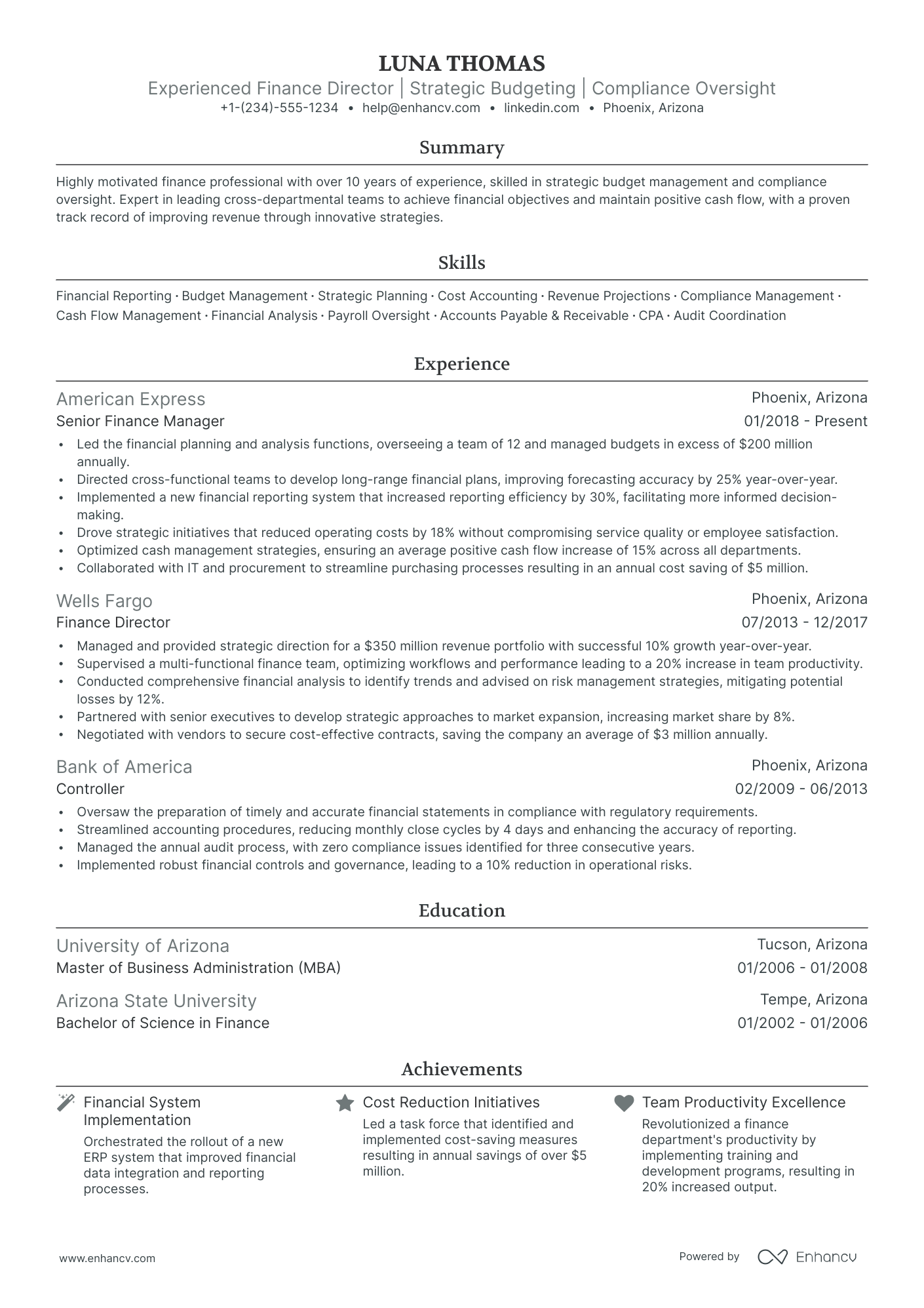 5 Director of Finance Resume Examples & Guide for 2024