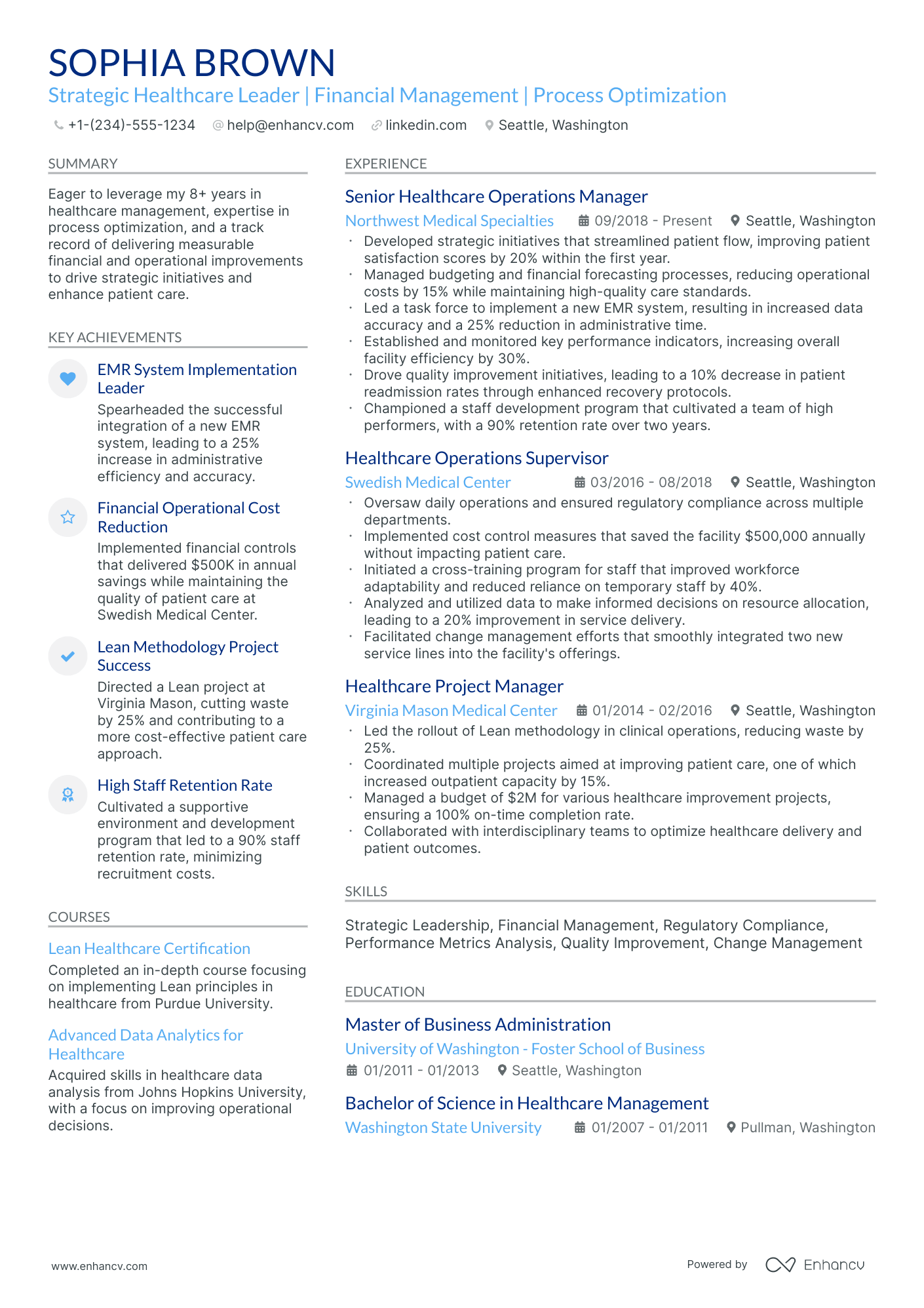 10 Healthcare Operations Manager Resume Examples & Guide for 2026