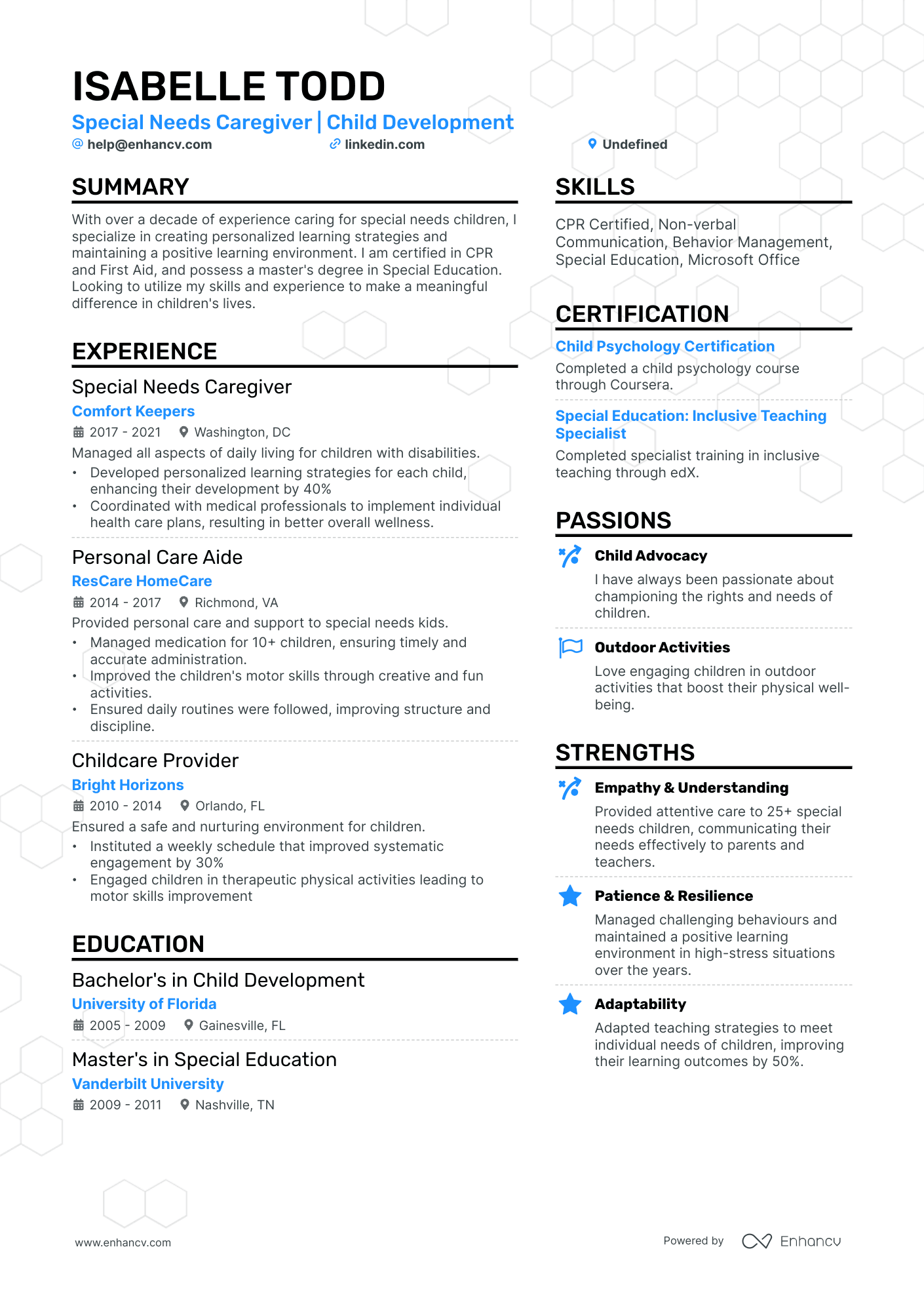 10 Special Needs Nanny Resume Examples & Guide for 2025