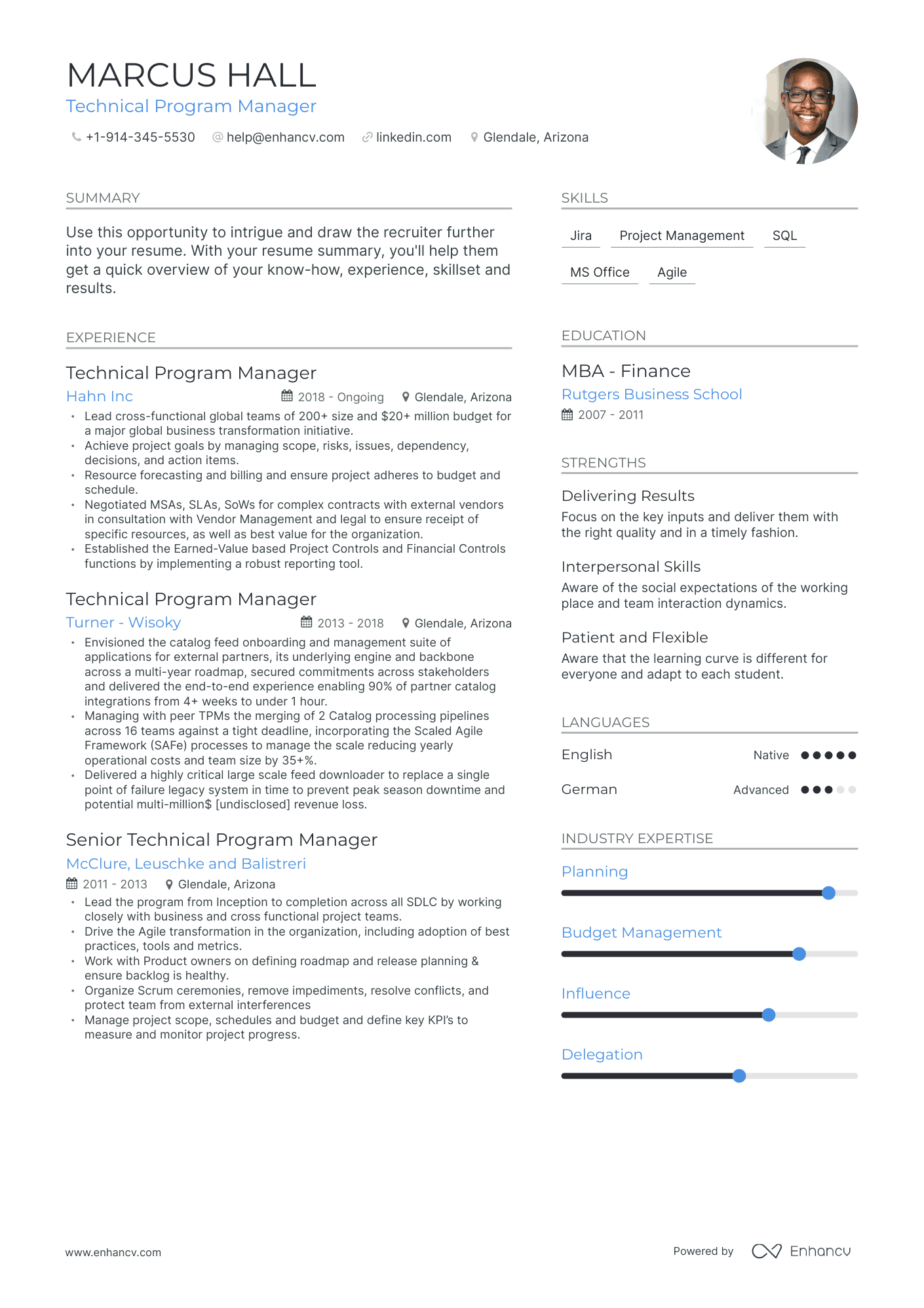 Technical Program Manager Resume Examples & Guide for 2023 (Layout, Skills, Keywords & Job ...