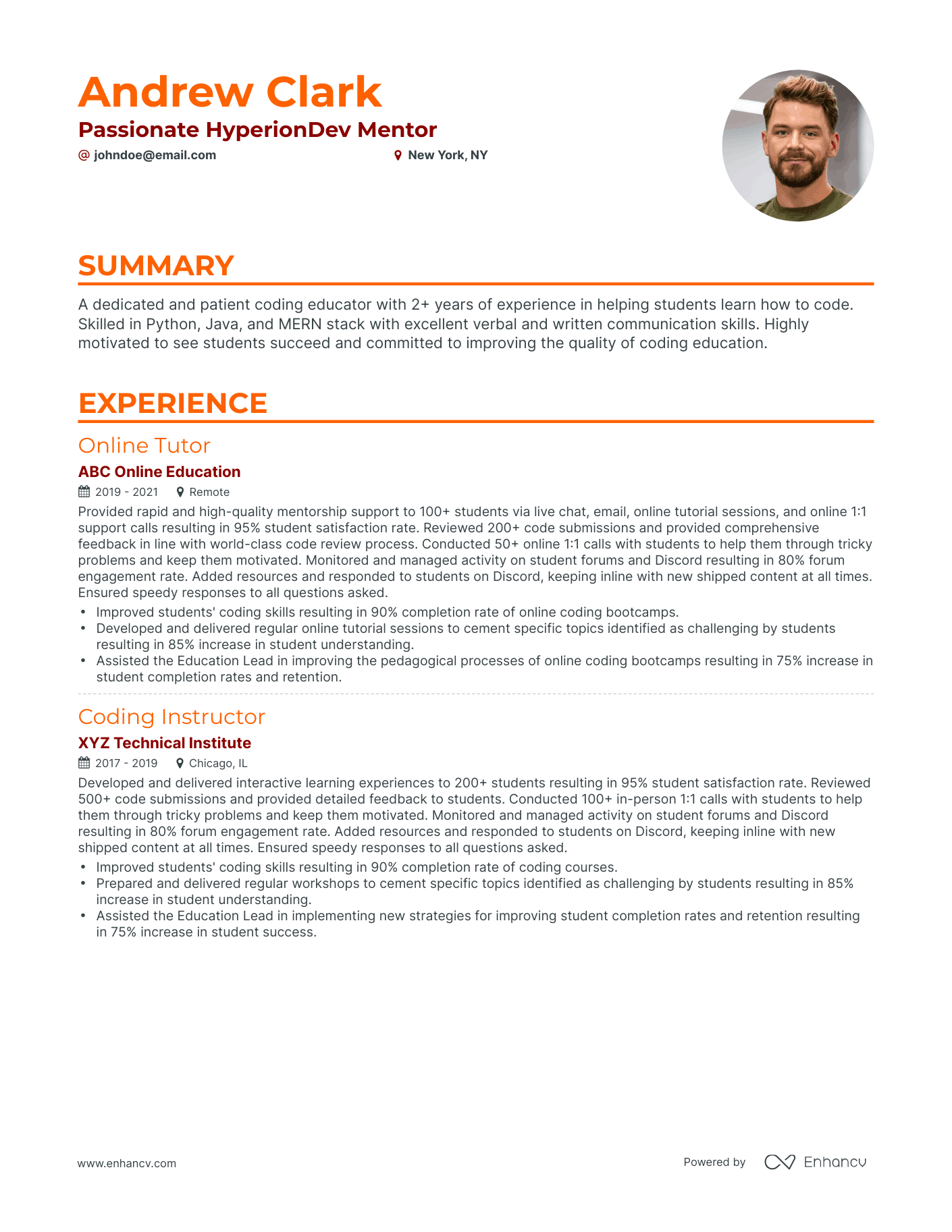 5 Mentor Resume Examples & Guide for 2023