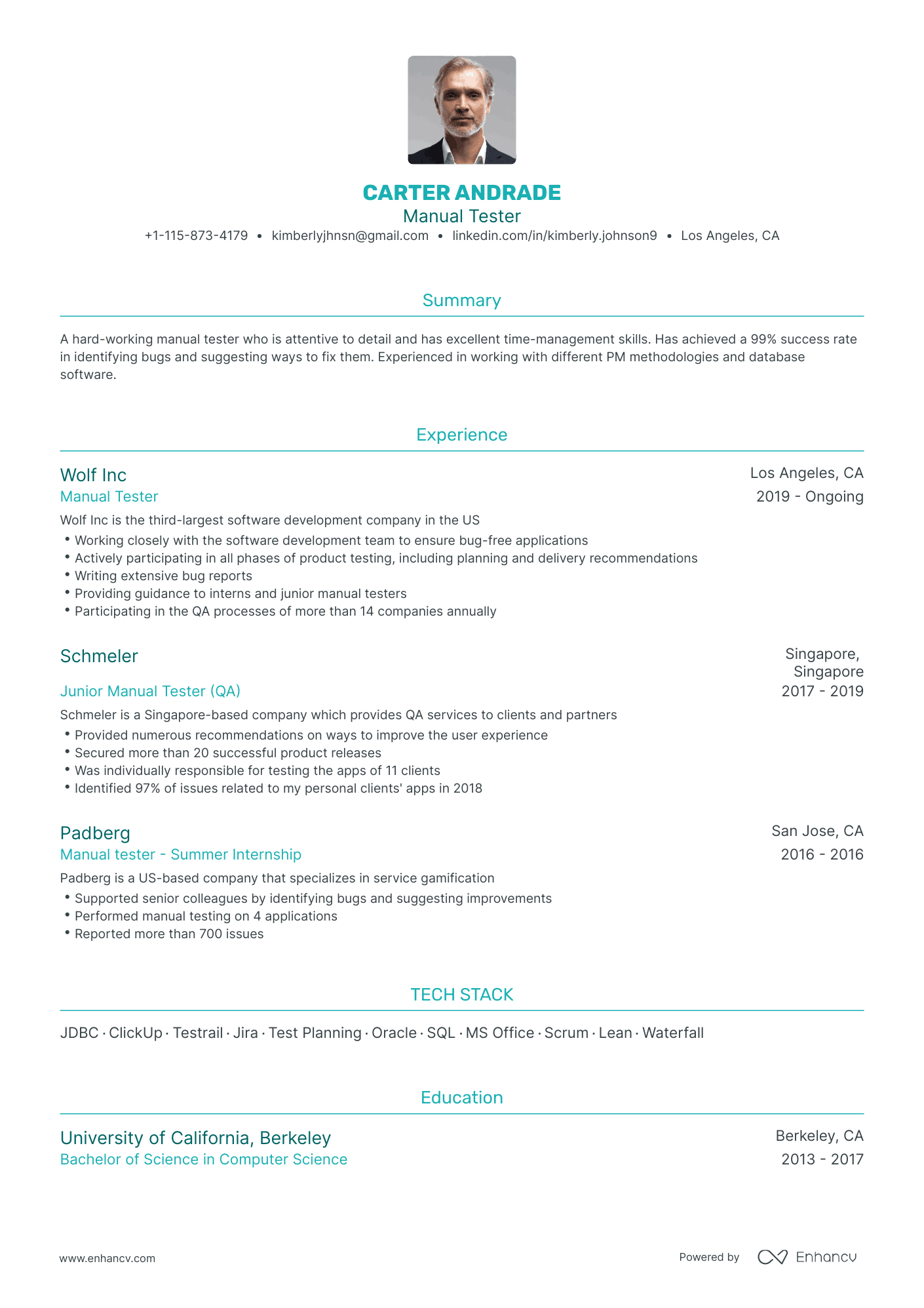 Manual Tester Resume Examples & Guide for 2023 (Layout, Skills ...