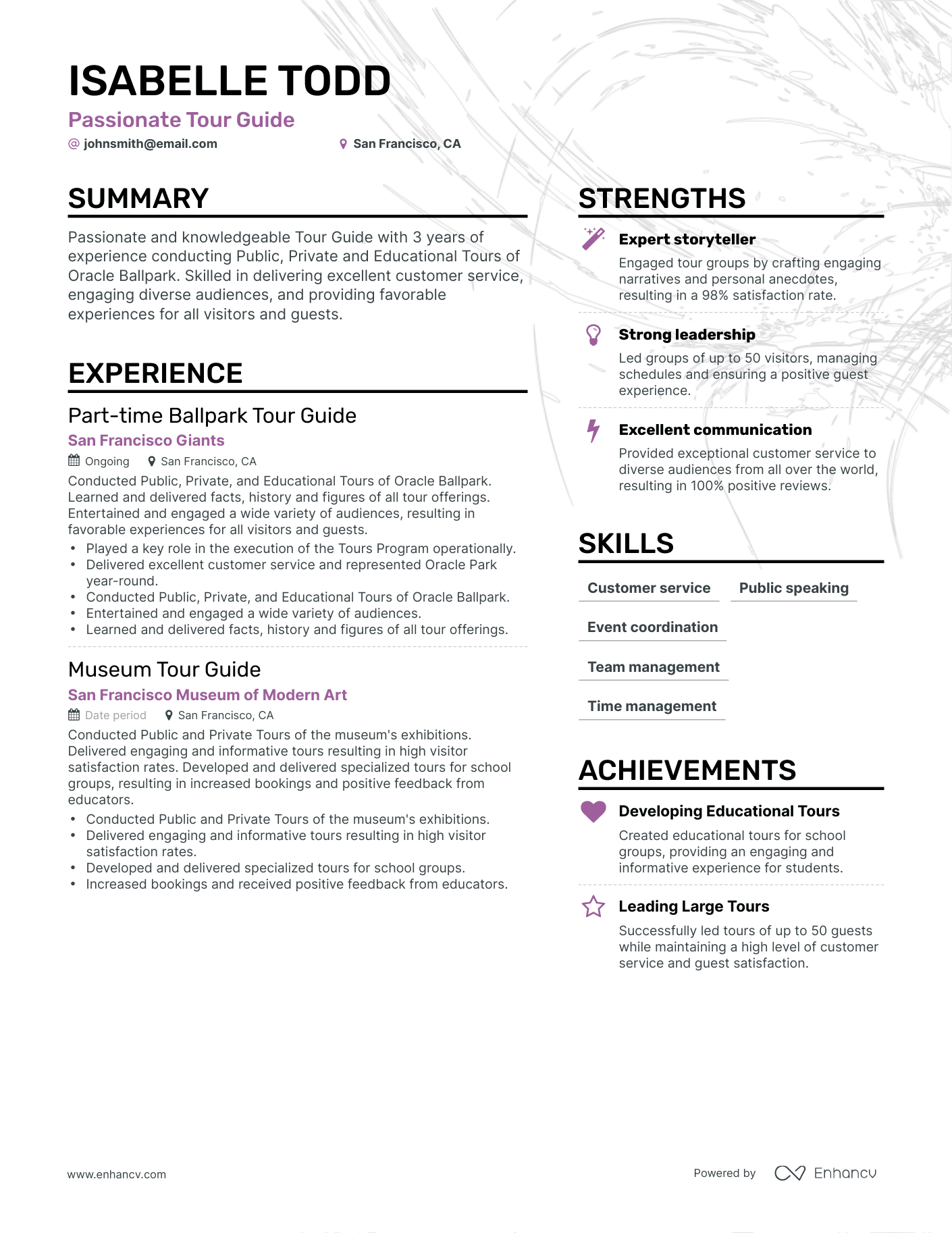 5 Tour Guide Resume Examples & Guide for 2023