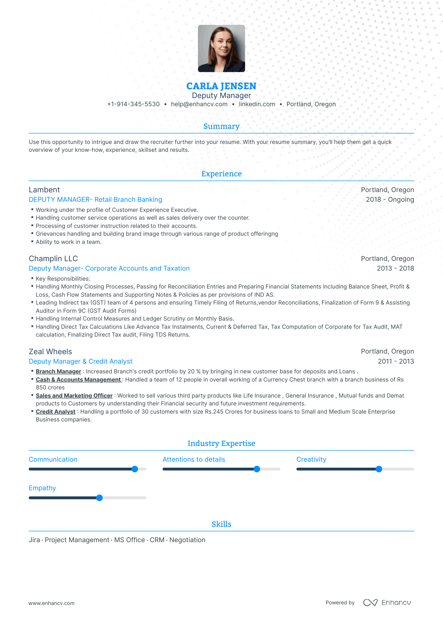 Deputy Manager Resume Examples & Guide for 2023 (Layout, Skills ...